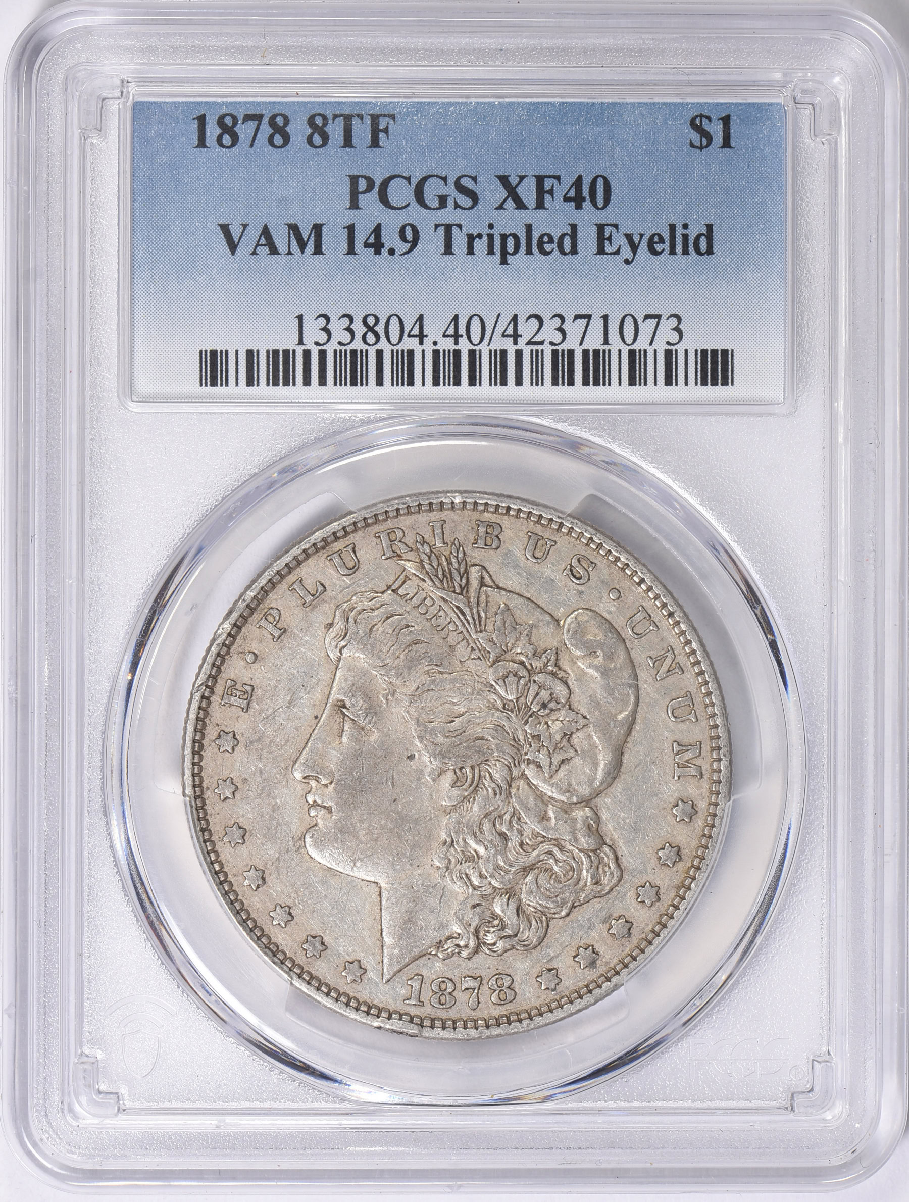 1878 8TF Morgan Silver Dollar Tripled Eyelid VAM-14.9 PCGS XF-40 (Item 1755387 ...