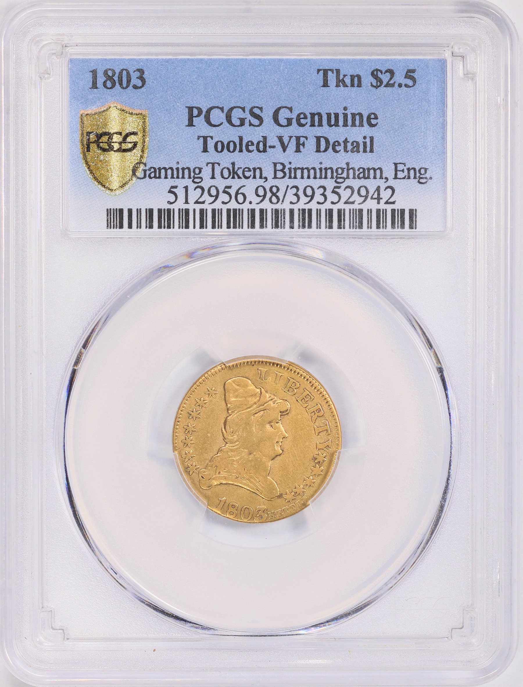 Pattern 1803 $2.5 J-C1803-1 Kettle Token PCGS Genuine VF Details (Item ...