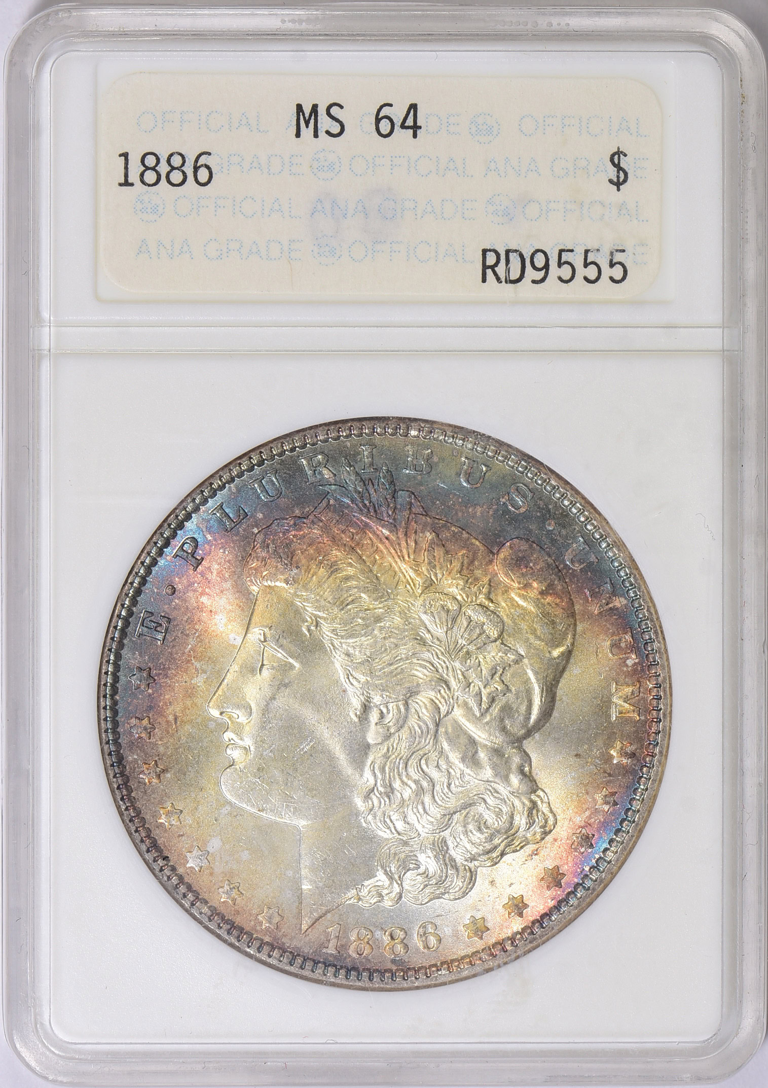 1886 Morgan Silver Dollar ANACS MS-64 OH (Toned) (Item 1755468) | GreatCollections Coin Auctions