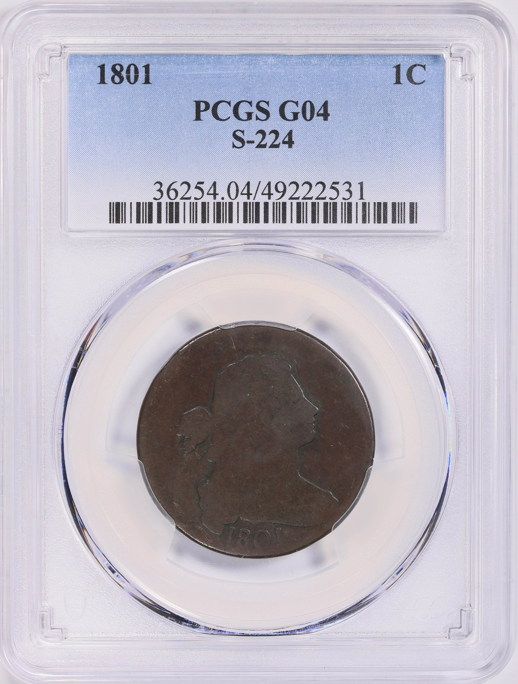 1801 Draped Bust Cent Sheldon 224 PCGS G-04 BN (Item 1755489 ...