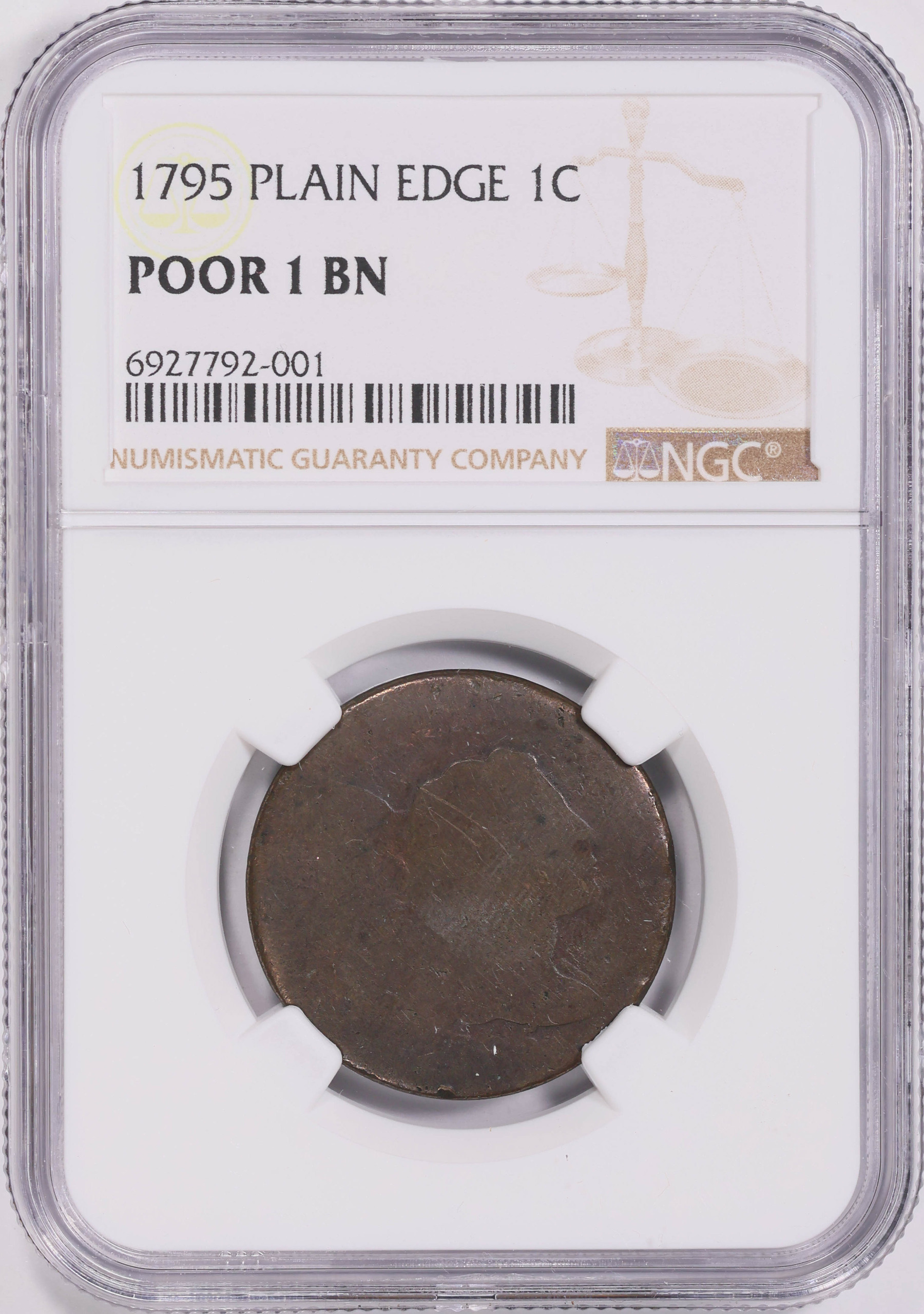 1795 Liberty Cap Cent Plain Edge NGC PO-01 BN (Item 1755503) | GreatCollections Coin Auctions