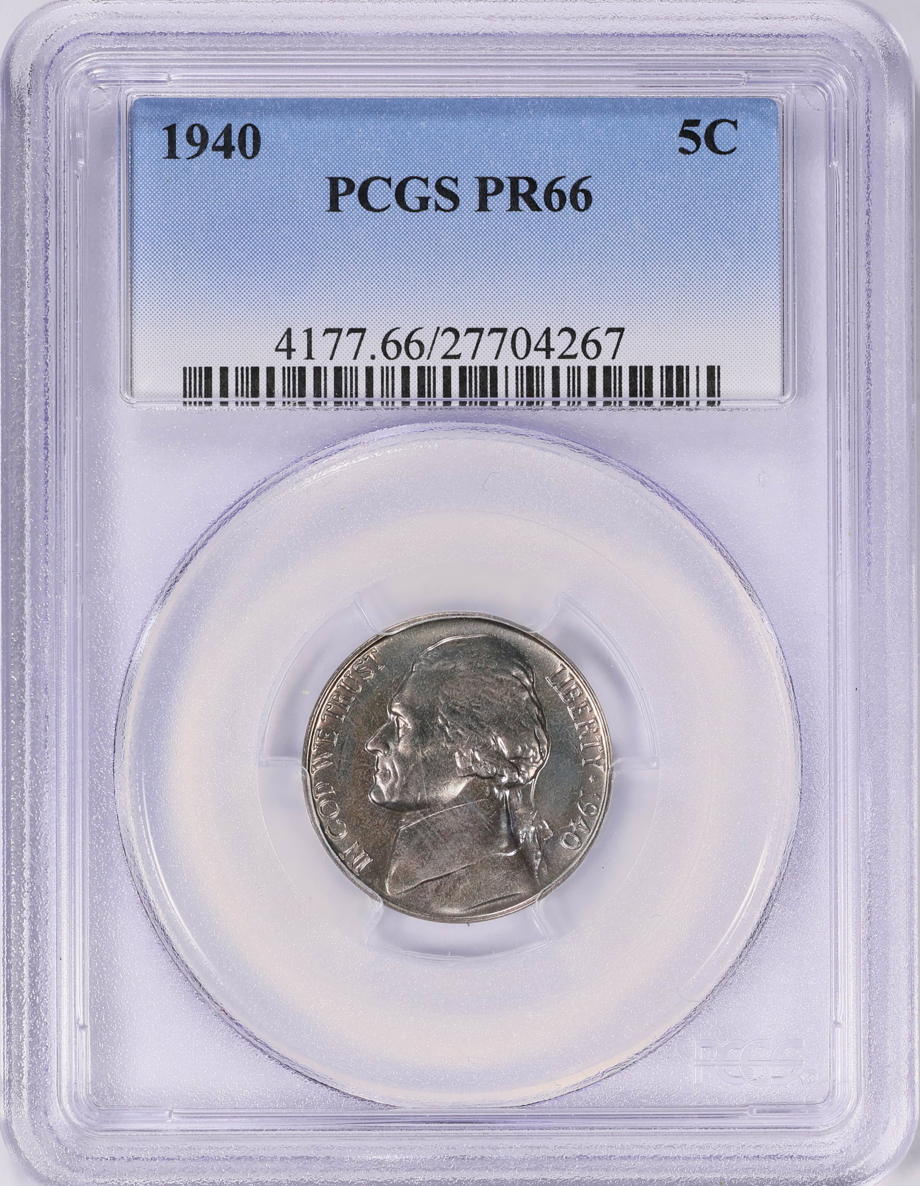 1940 Jefferson Nickel PCGS Proof-66 (Toned) (Item 1755527) | GreatCollections Coin Auctions