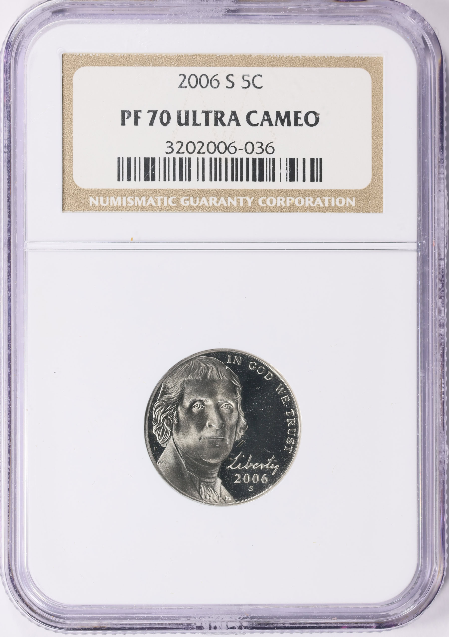 2006-S Jefferson Nickel Monticello NGC Proof-70 UC (Item 1755574 ...