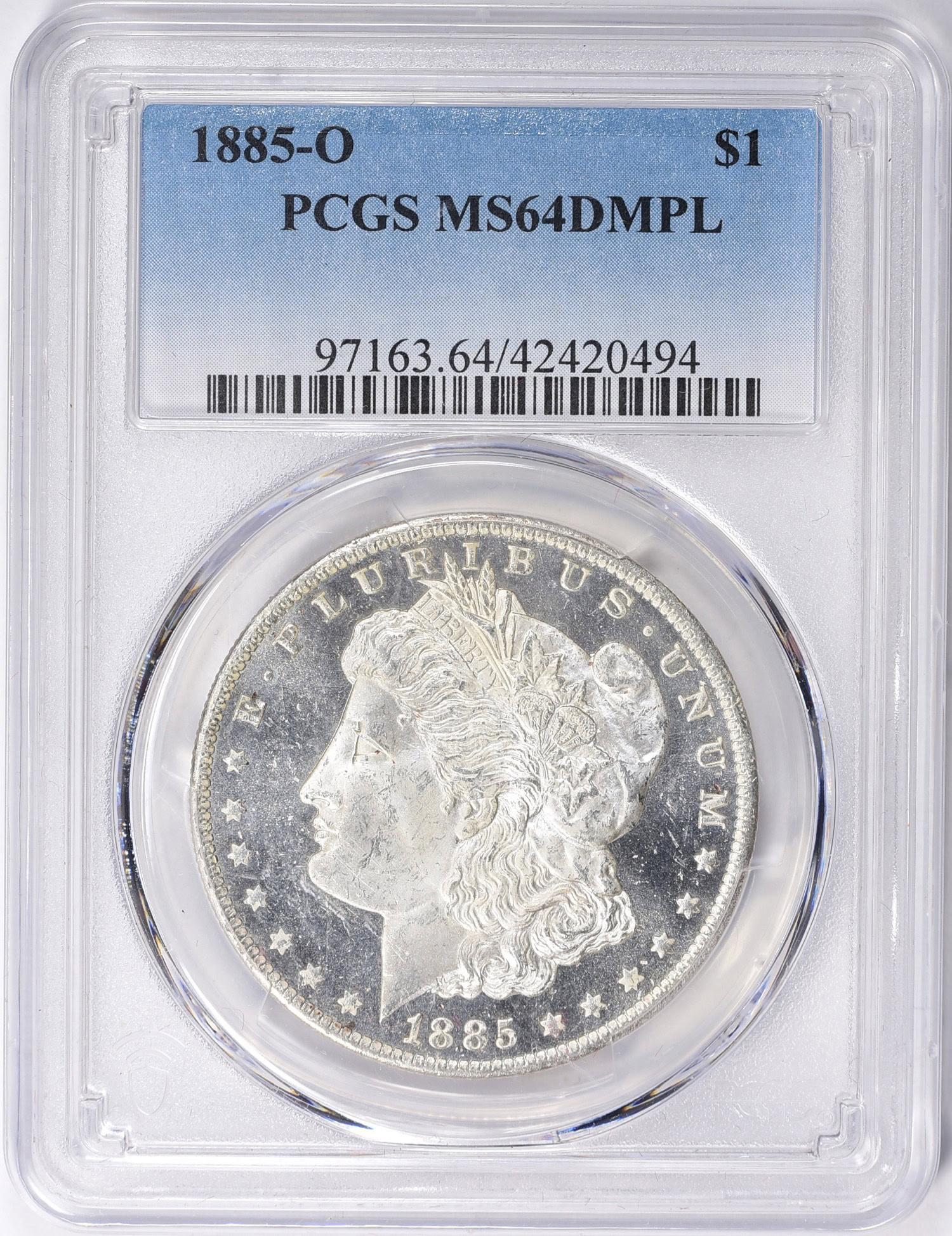 1885-O Morgan Silver Dollar PCGS MS-64 DMPL (Item 1755589) | GreatCollections Coin Auctions