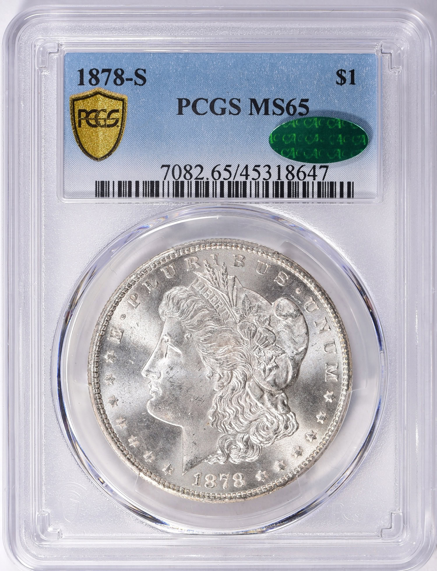 1878-S Morgan Silver Dollar PCGS MS-65 (CAC Green) (Item 1755597 ...