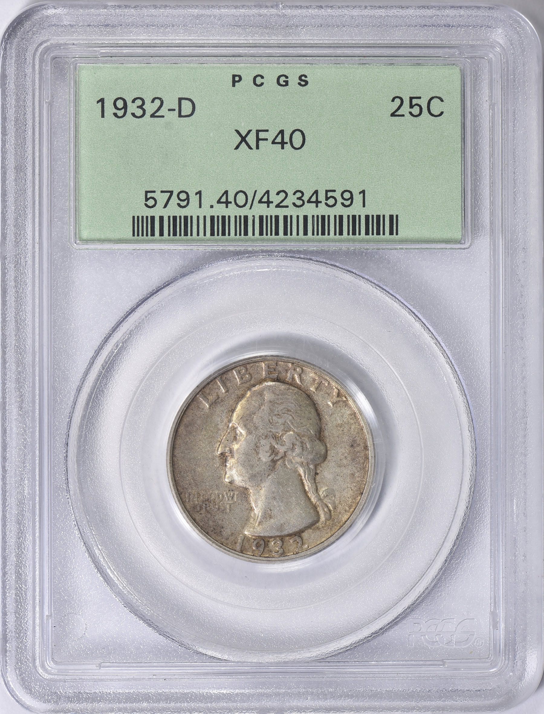 1932-D Washington Quarter PCGS XF-40 OGH (Item 1755614) | GreatCollections Coin Auctions