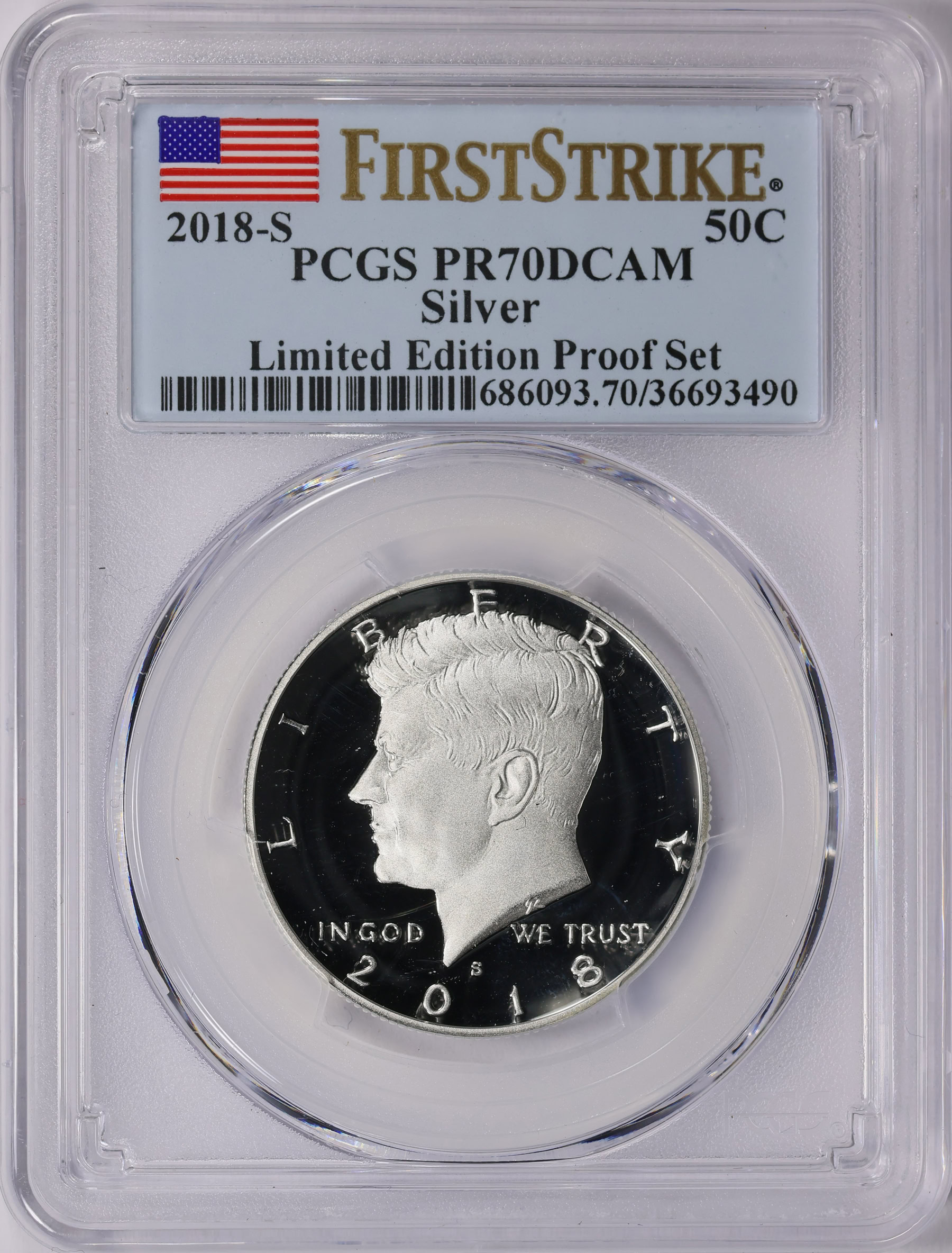 2018-S Kennedy Half Dollar Silver First Strike (From the Limited Edition Proof Set) PCGS Proof ...