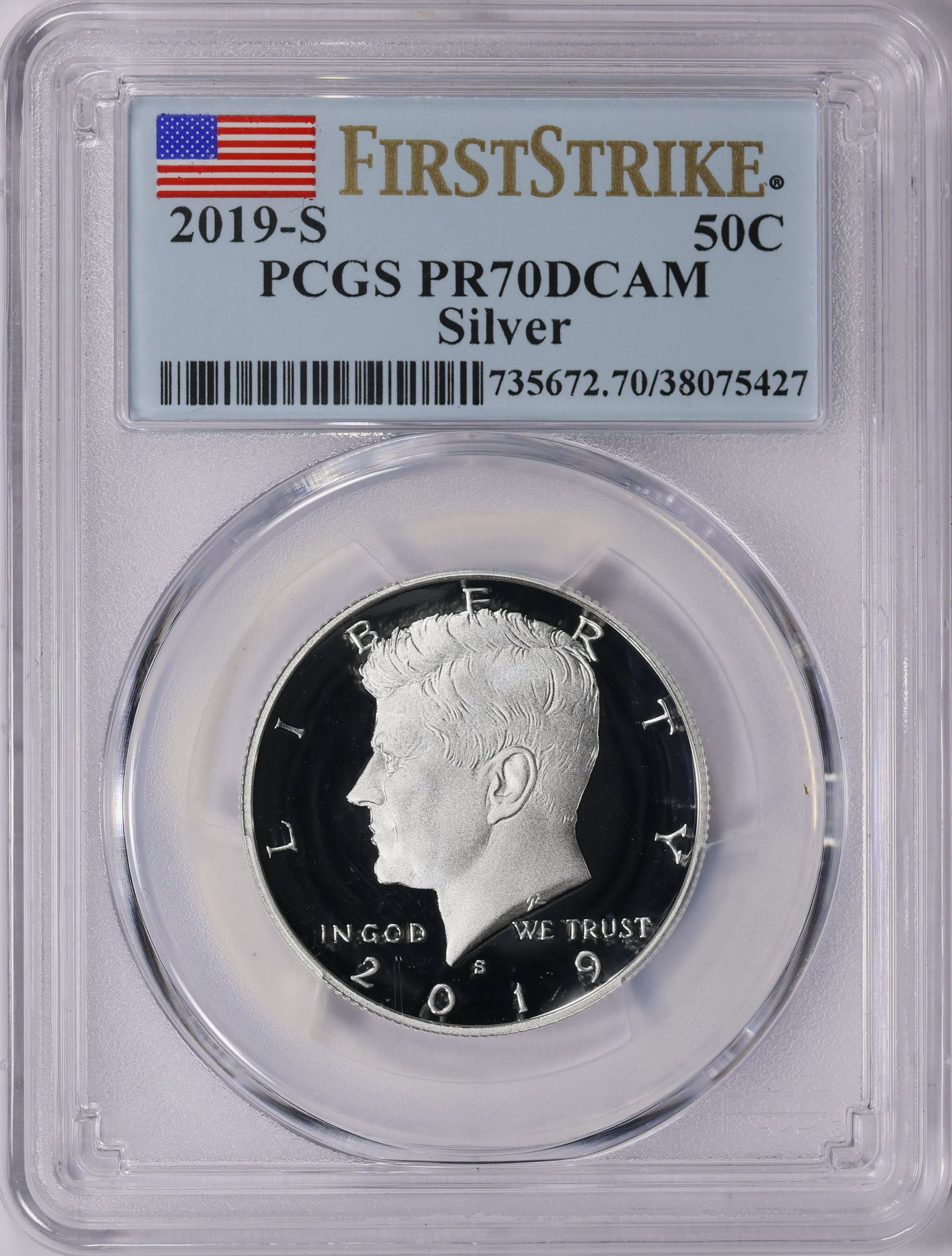 2019-S Kennedy Half Dollar Silver First Strike PCGS Proof-70 DCAM (Item 1755716 ...