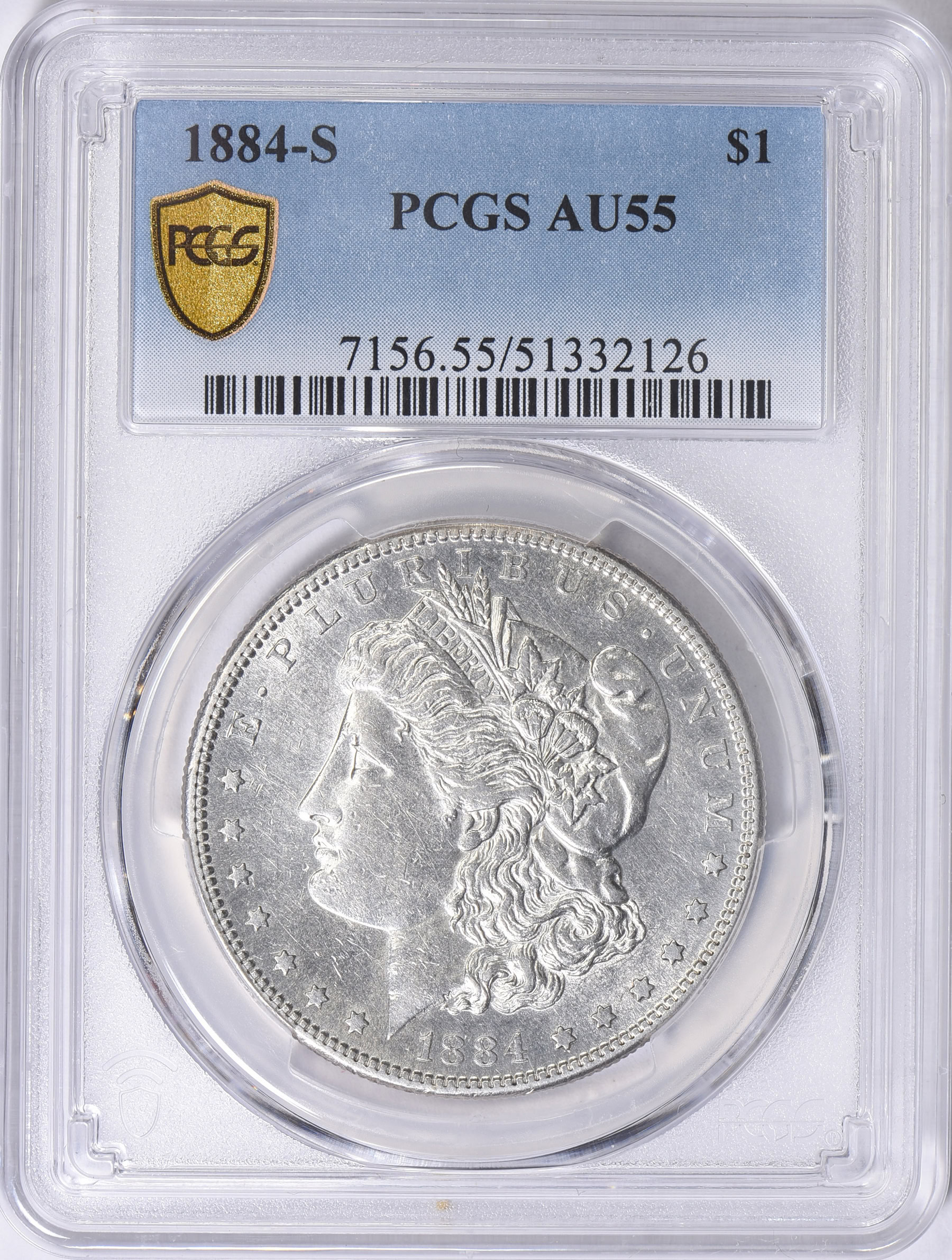 1884-S Morgan Silver Dollar PCGS AU-55 (Item 1755756) | GreatCollections Coin Auctions