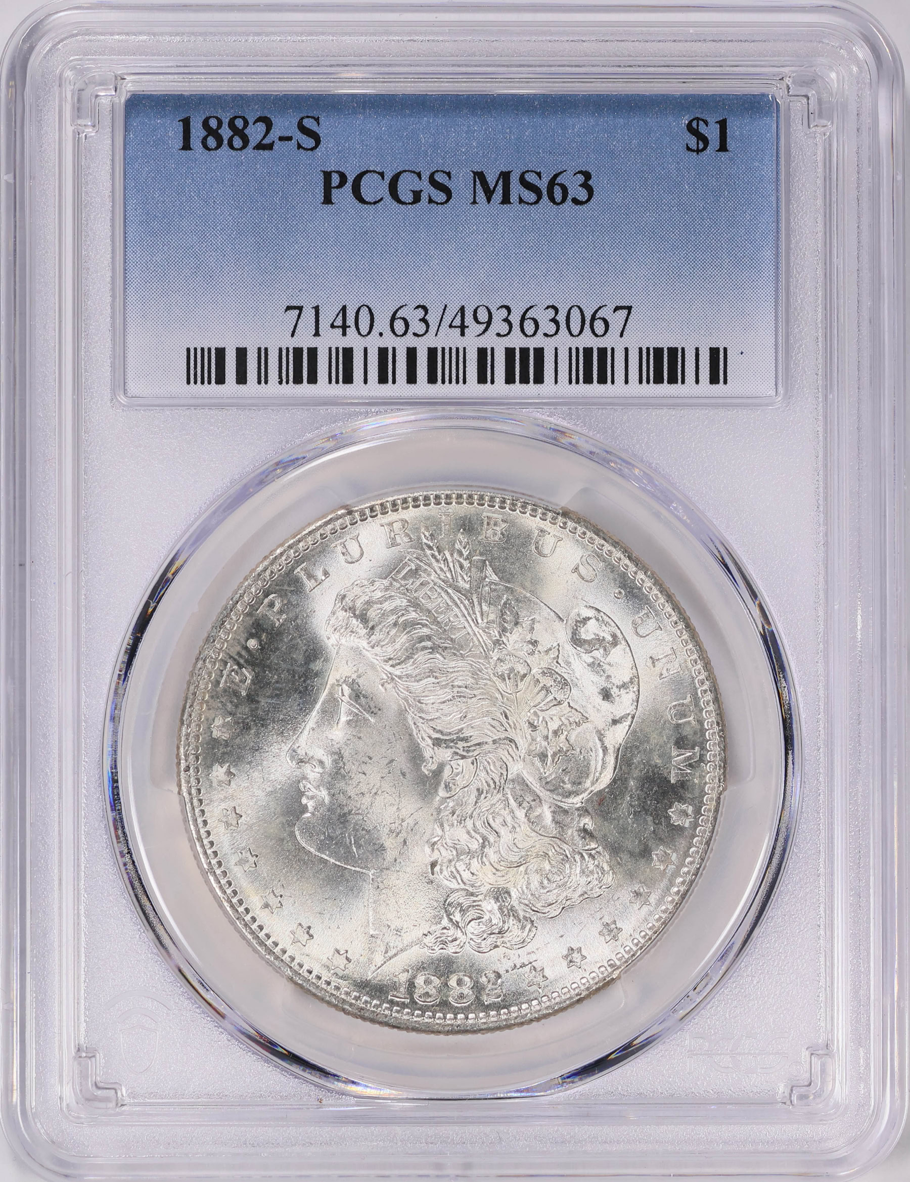 1882-S Morgan Silver Dollar PCGS MS-63 (Item 1755924) | GreatCollections Coin Auctions