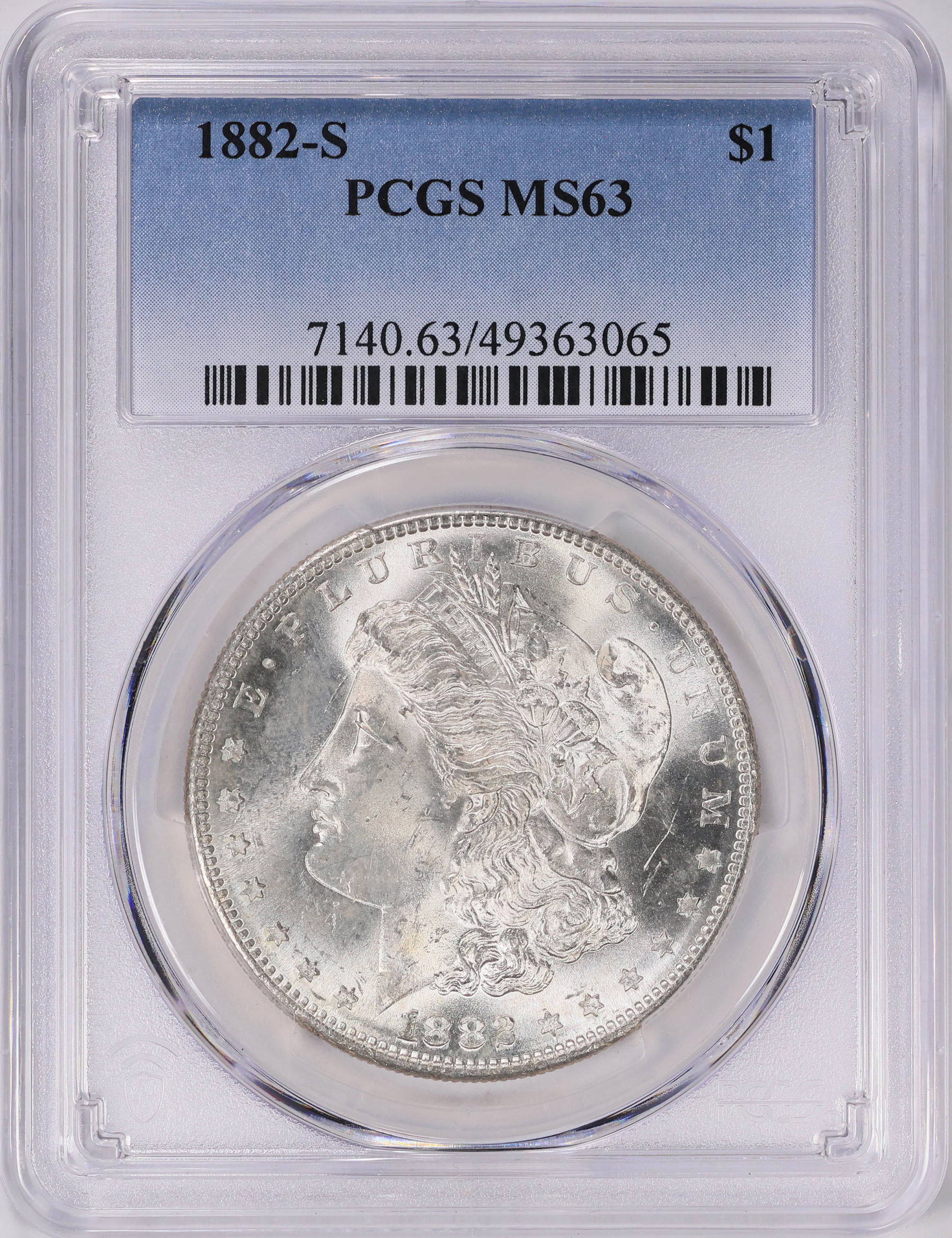 1882-S Morgan Silver Dollar PCGS MS-63 (Item 1755925) | GreatCollections Coin Auctions
