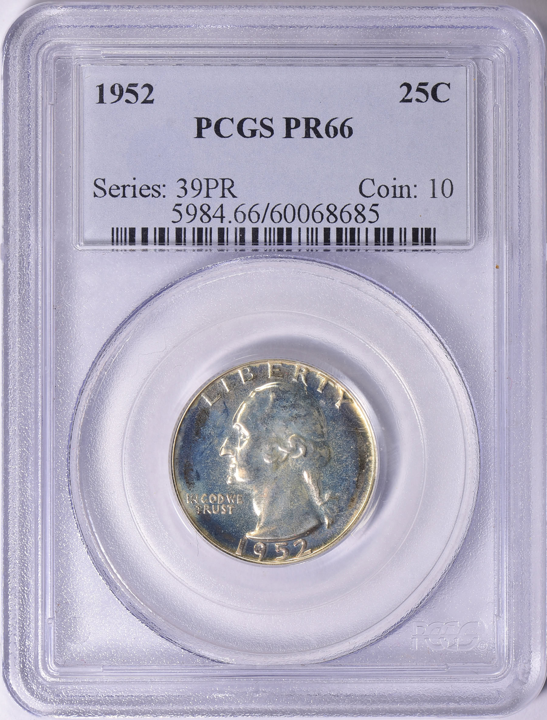 1952 Washington Quarter PCGS Proof-66 (Item 1755976) | GreatCollections Coin Auctions