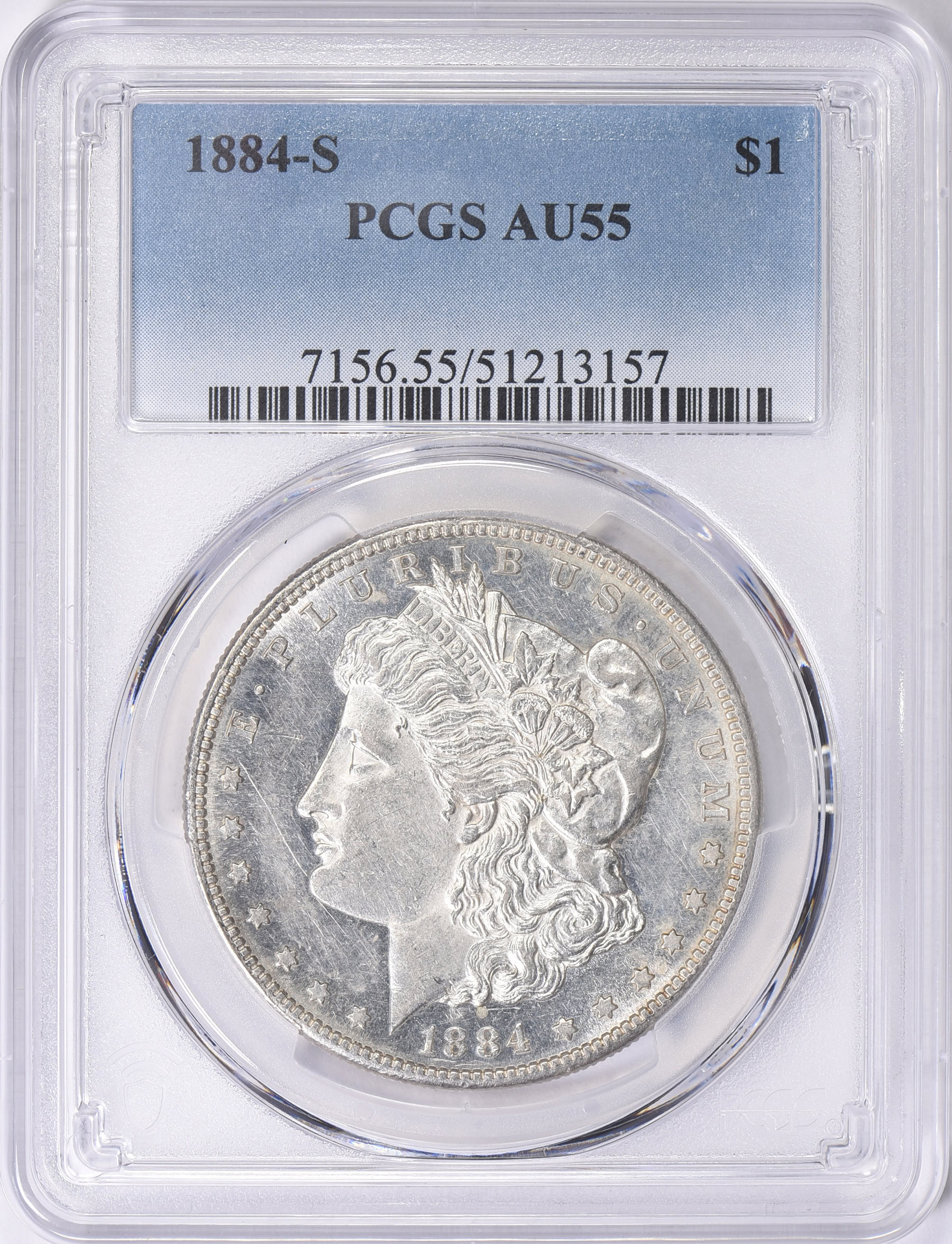 1884-S Morgan Silver Dollar PCGS AU-55 (Item 1756010) | GreatCollections Coin Auctions