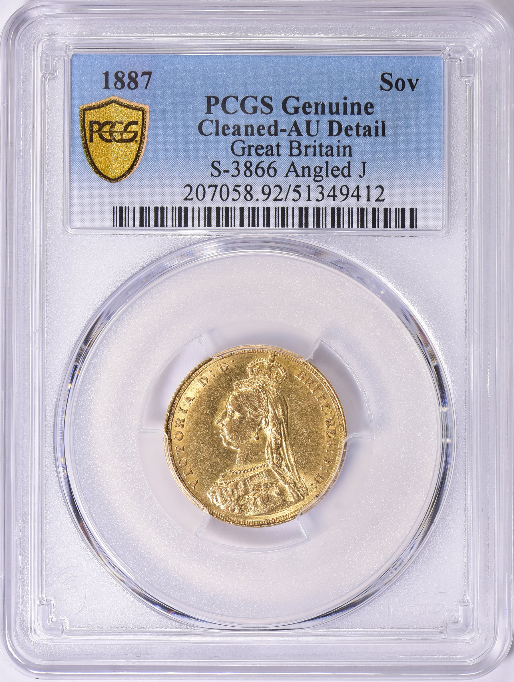 Great Britain 1887 Gold Sovereign Jubilee Bust KM-767 PCGS Genuine AU ...