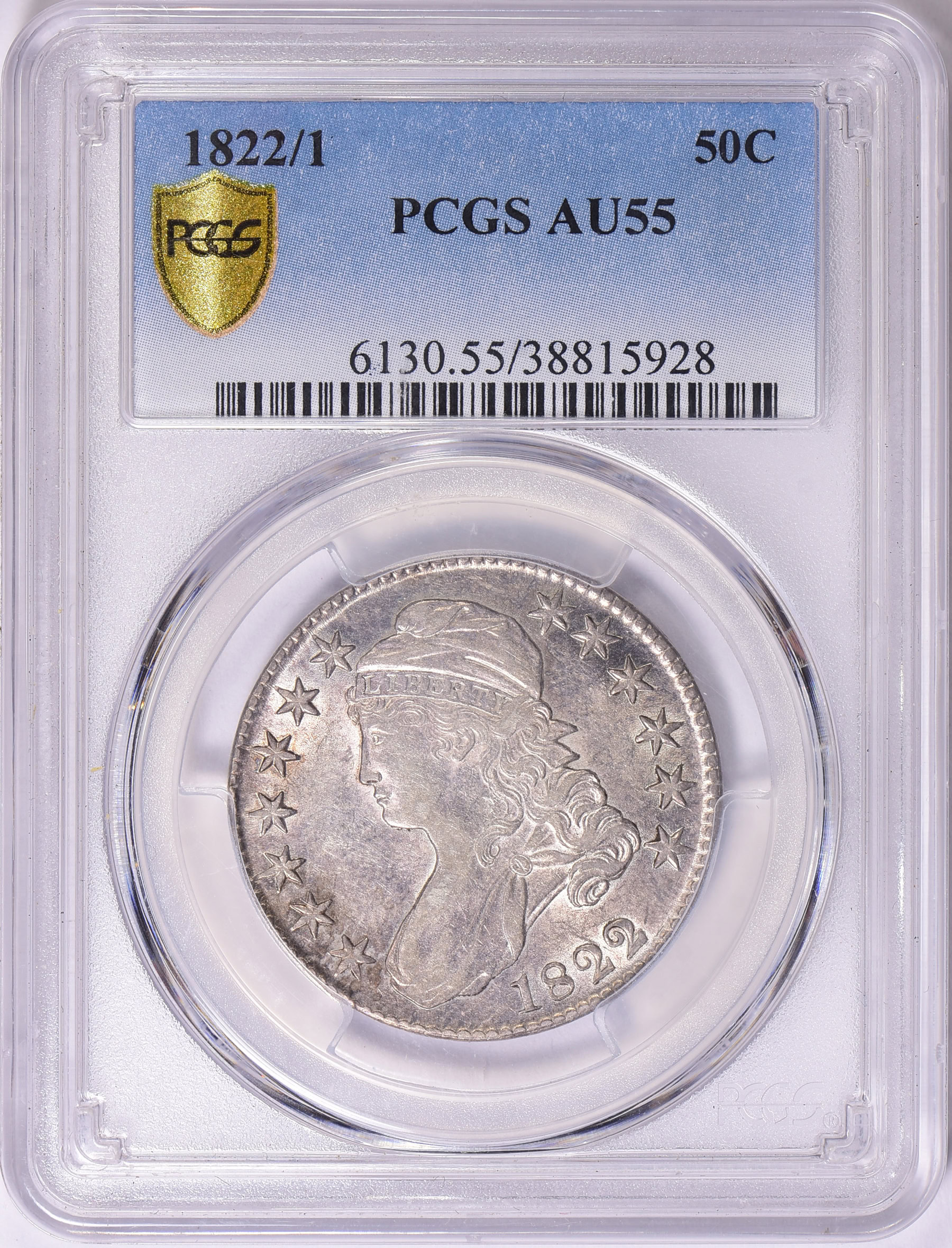 1822/1 Capped Bust Half Dollar PCGS AU-55 (Toned) (Item 1756097) | GreatCollections Coin Auctions
