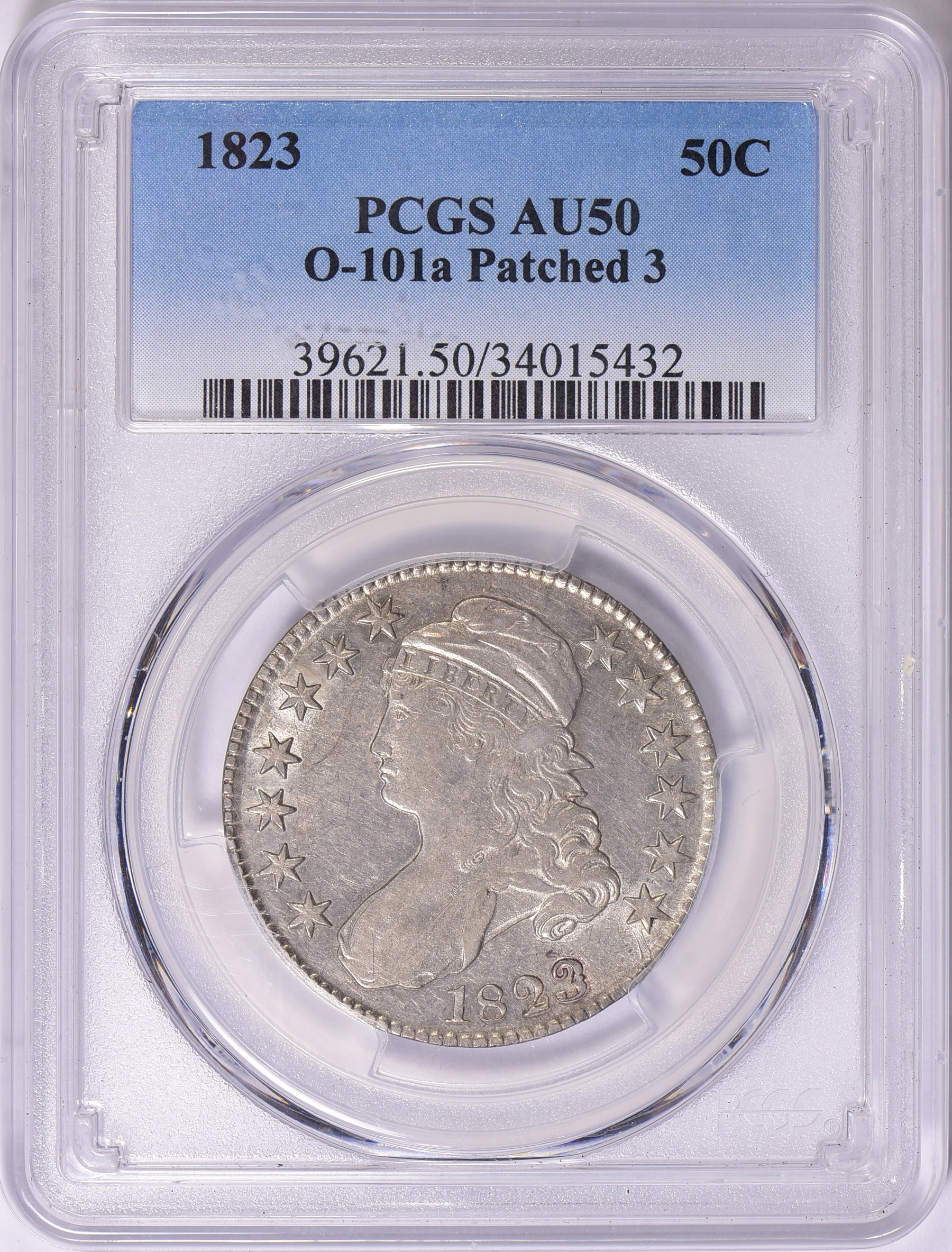 1823 Capped Bust Half Dollar Patched 3 Overton 101a PCGS AU-50 (Item ...