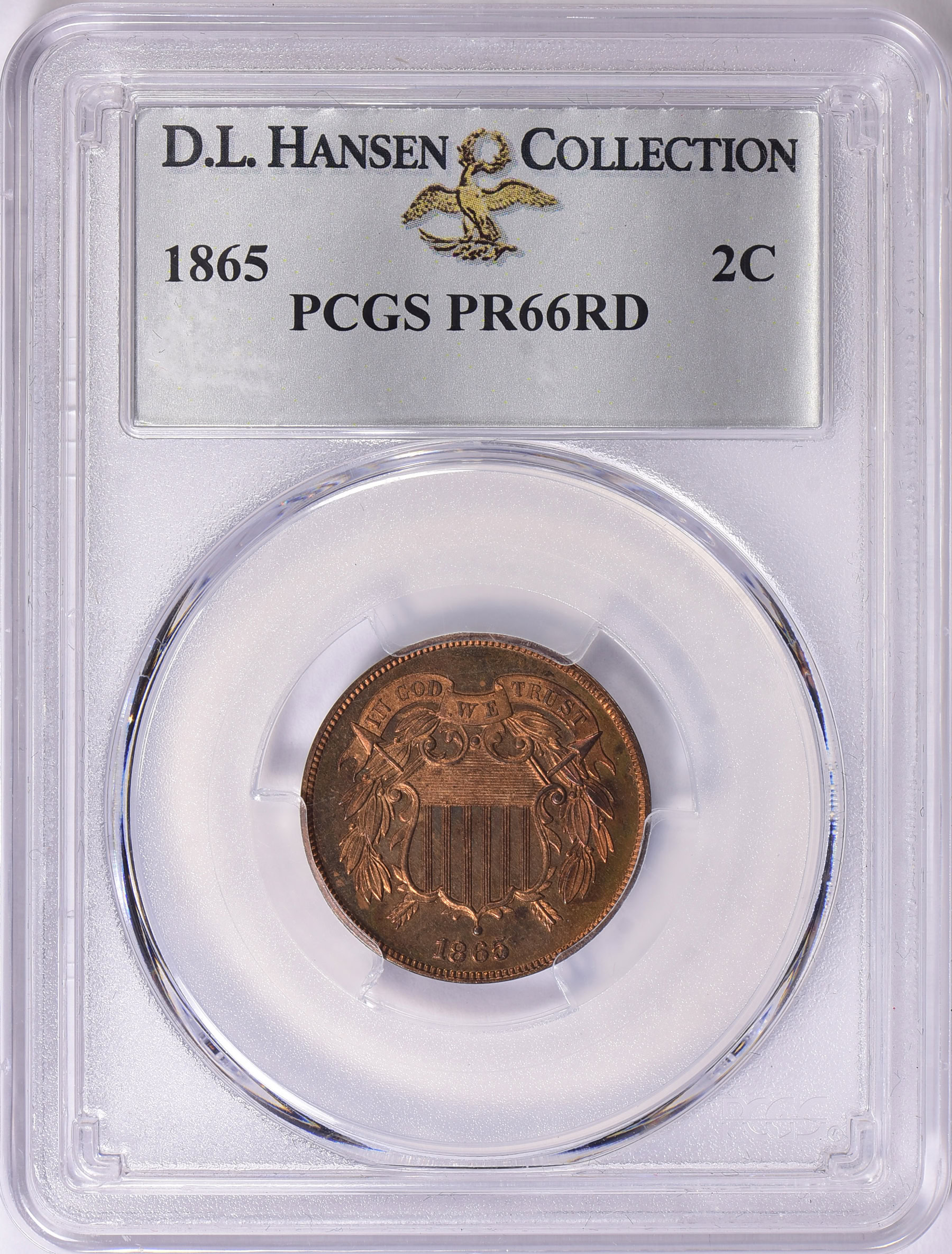1865 Two-Cent Piece PCGS Proof-66 RD (D. L. Hansen Collection) (Item ...
