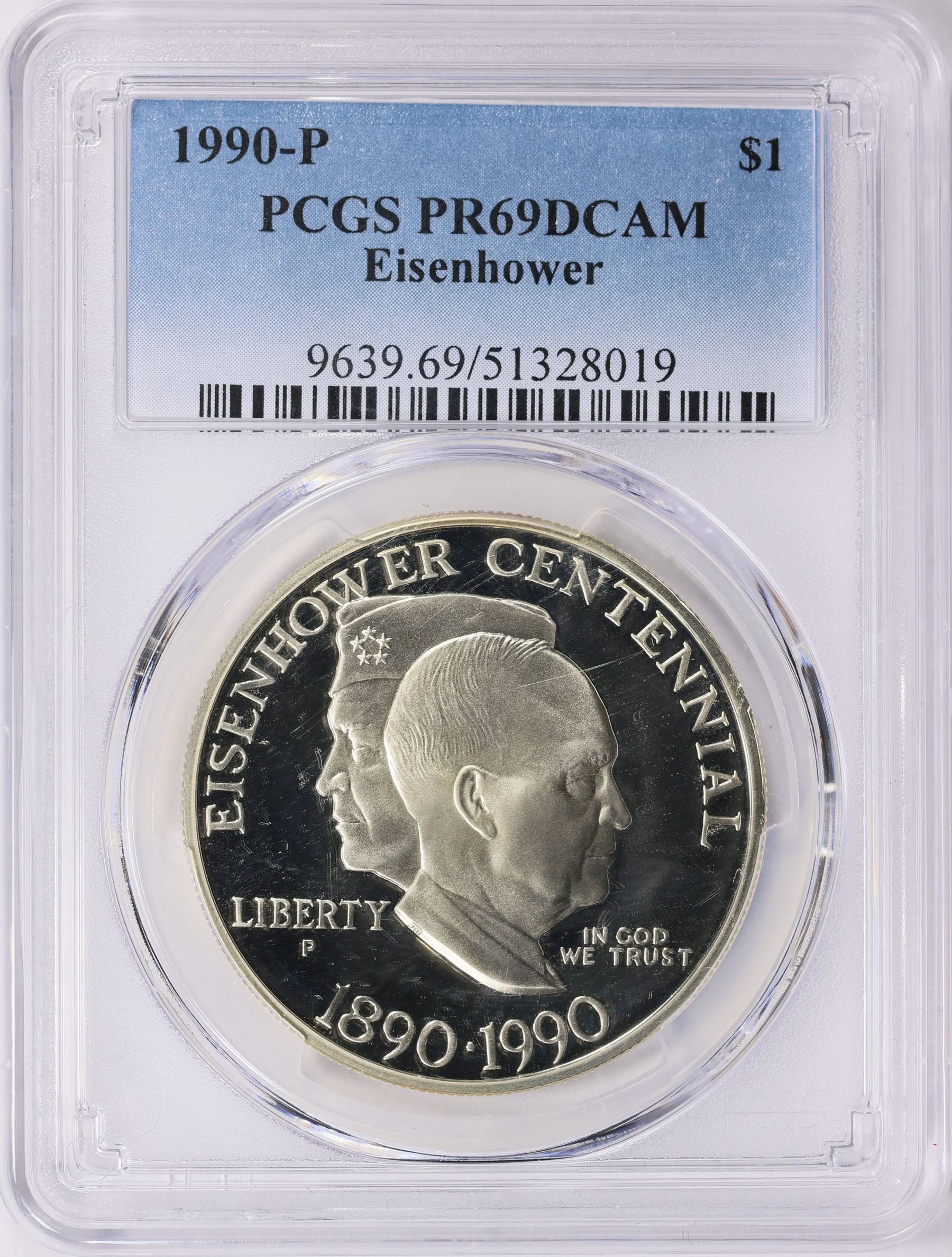 1990-P Eisenhower Centennial Silver Dollar PCGS Proof-69 DCAM (Item ...