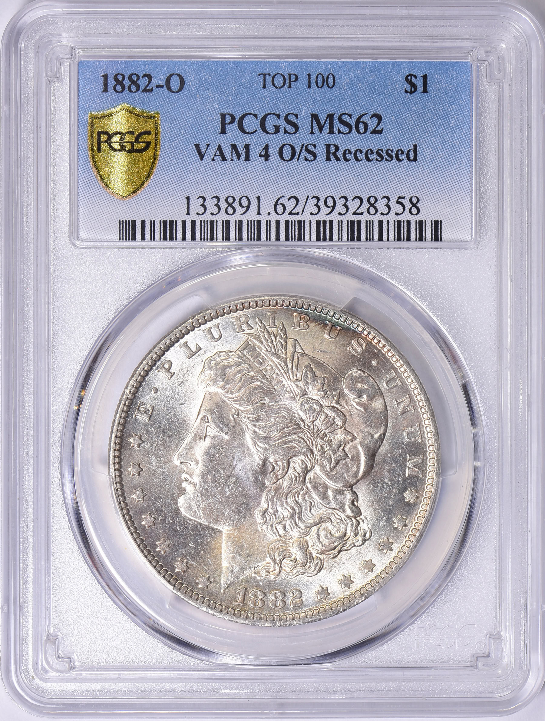 1882-O/S Morgan Silver Dollar O/S Recessed VAM-4 Top 100 PCGS MS-62 (Toned) (Item 1756121 ...