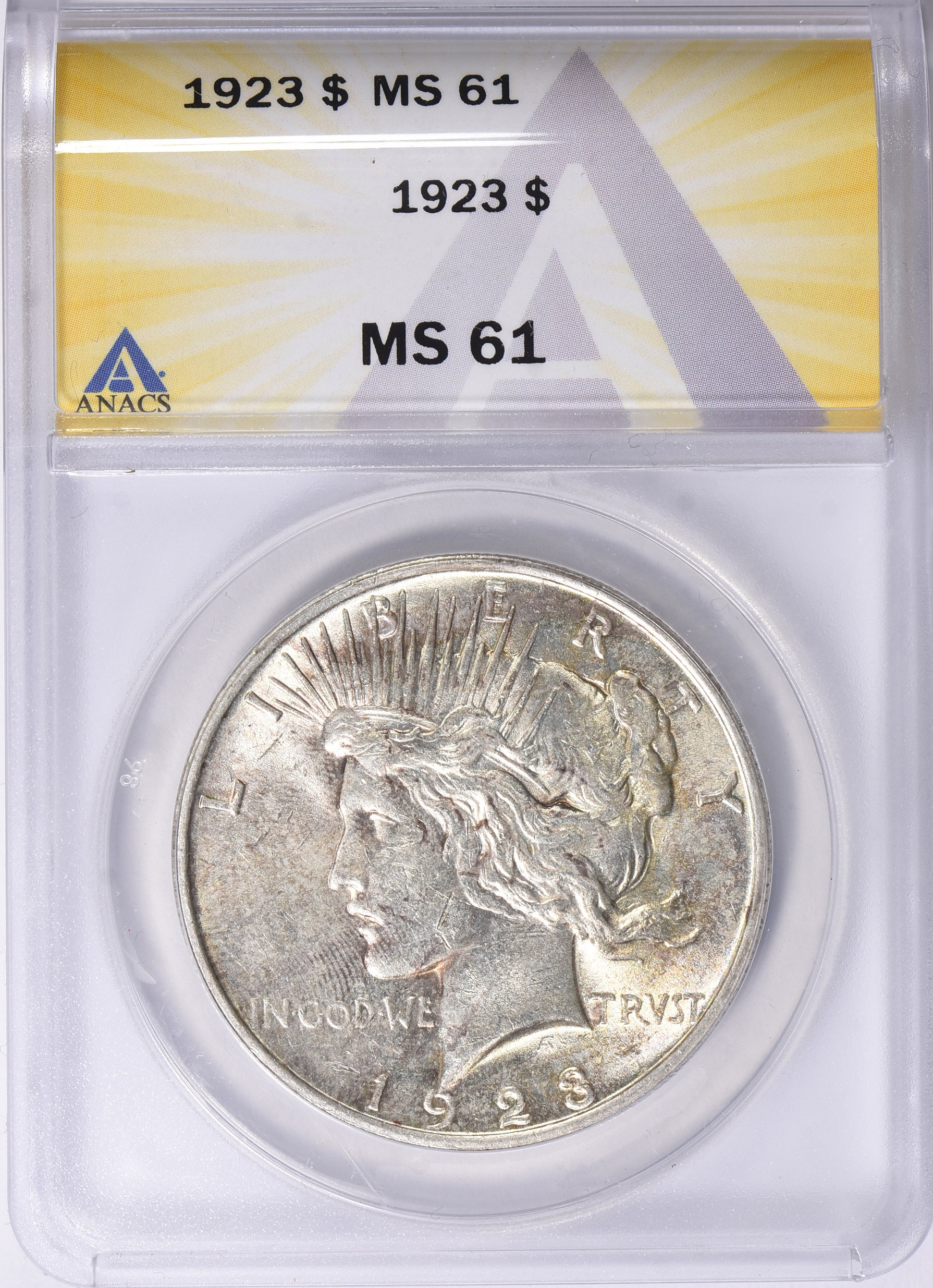 1923 Peace Silver Dollar ANACS MS-61 (Item 1756169) | GreatCollections Coin Auctions