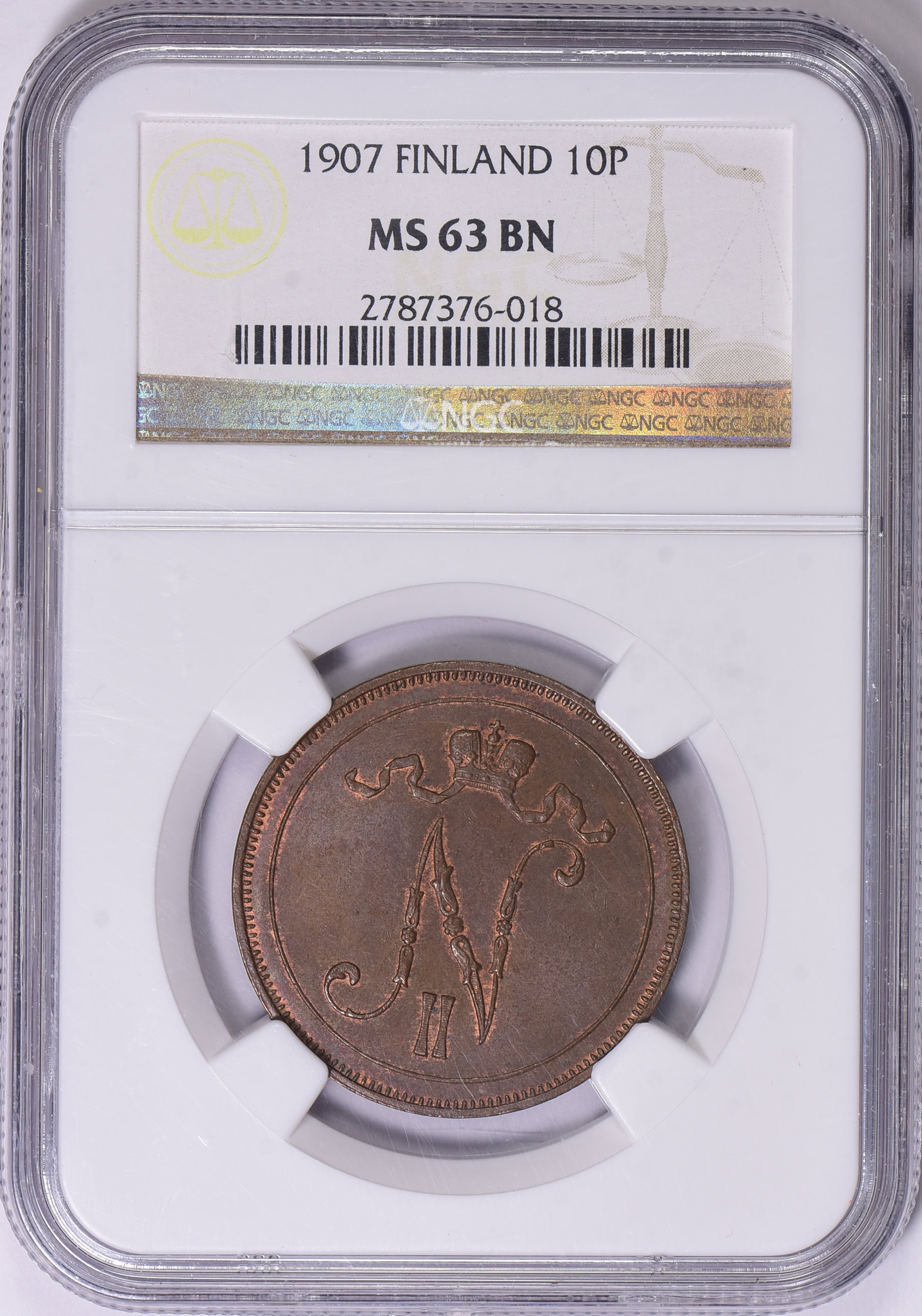 Finland 1907 10 Pennia KM-14 NGC MS-63 BN (Item 1756213 ...