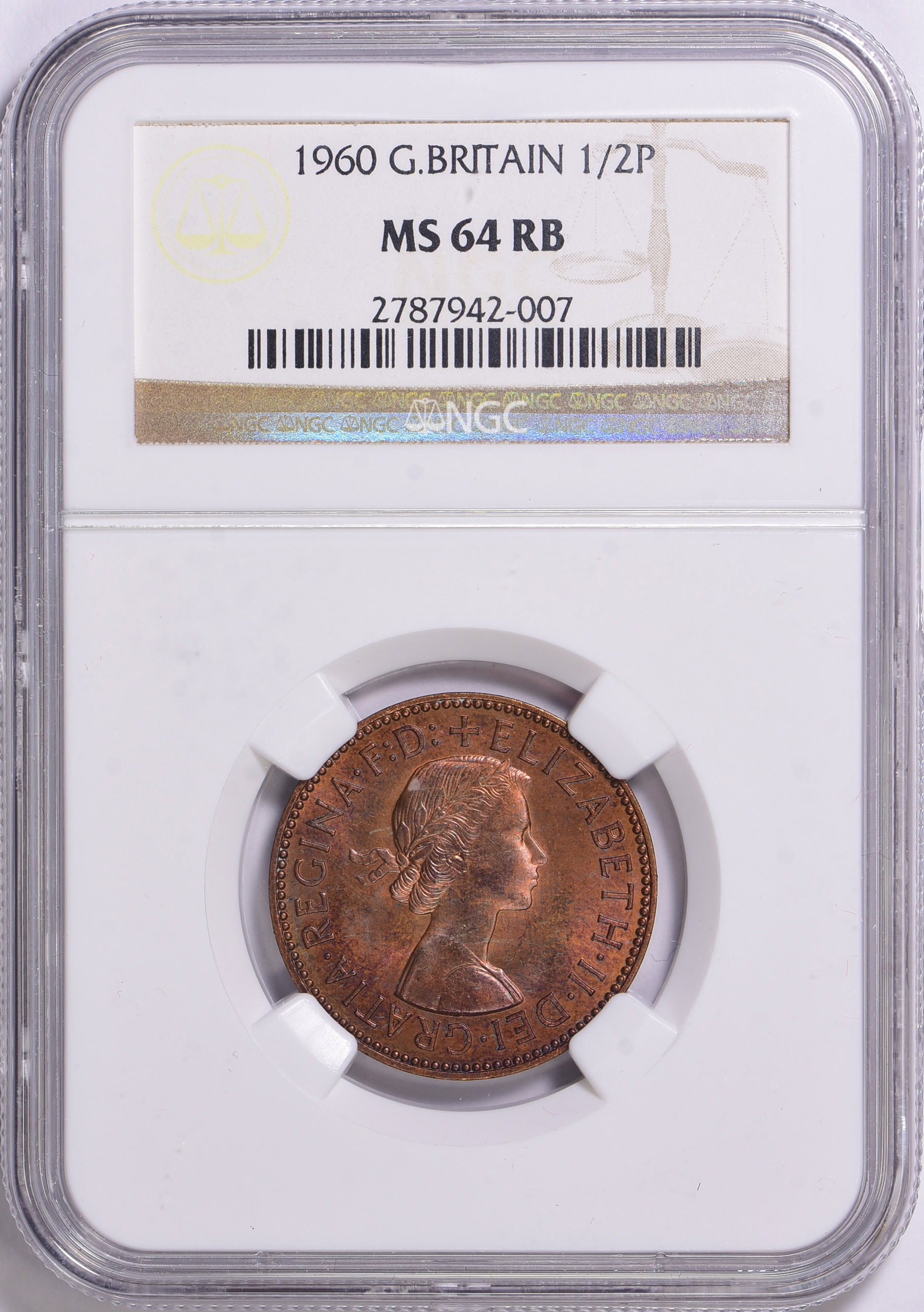 Great Britain 1960 1/2 Penny KM-896 NGC MS-64 RB (Item 1756218 ...