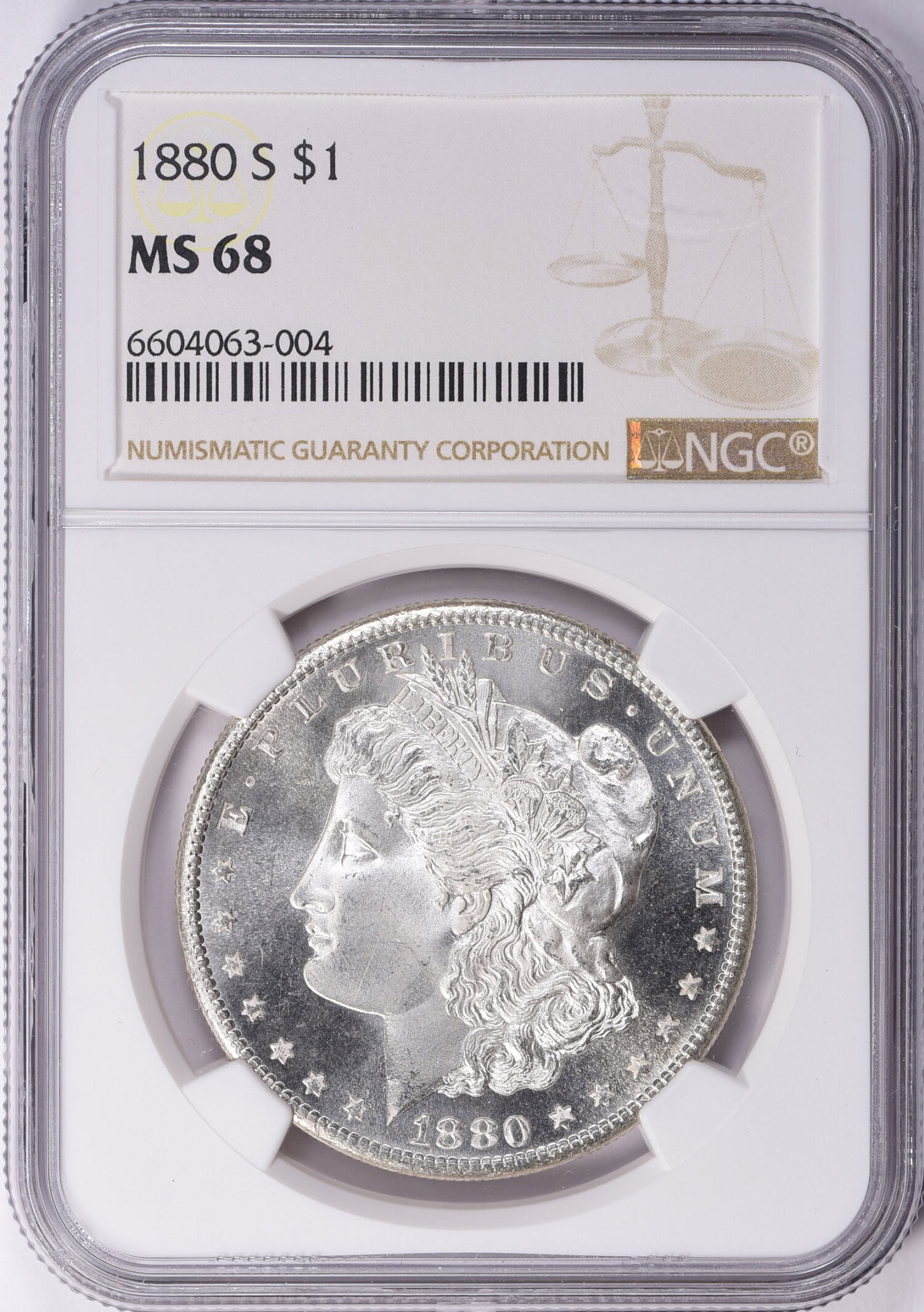 1880-S Morgan Silver Dollar NGC MS-68 (Item 1756294) | GreatCollections ...
