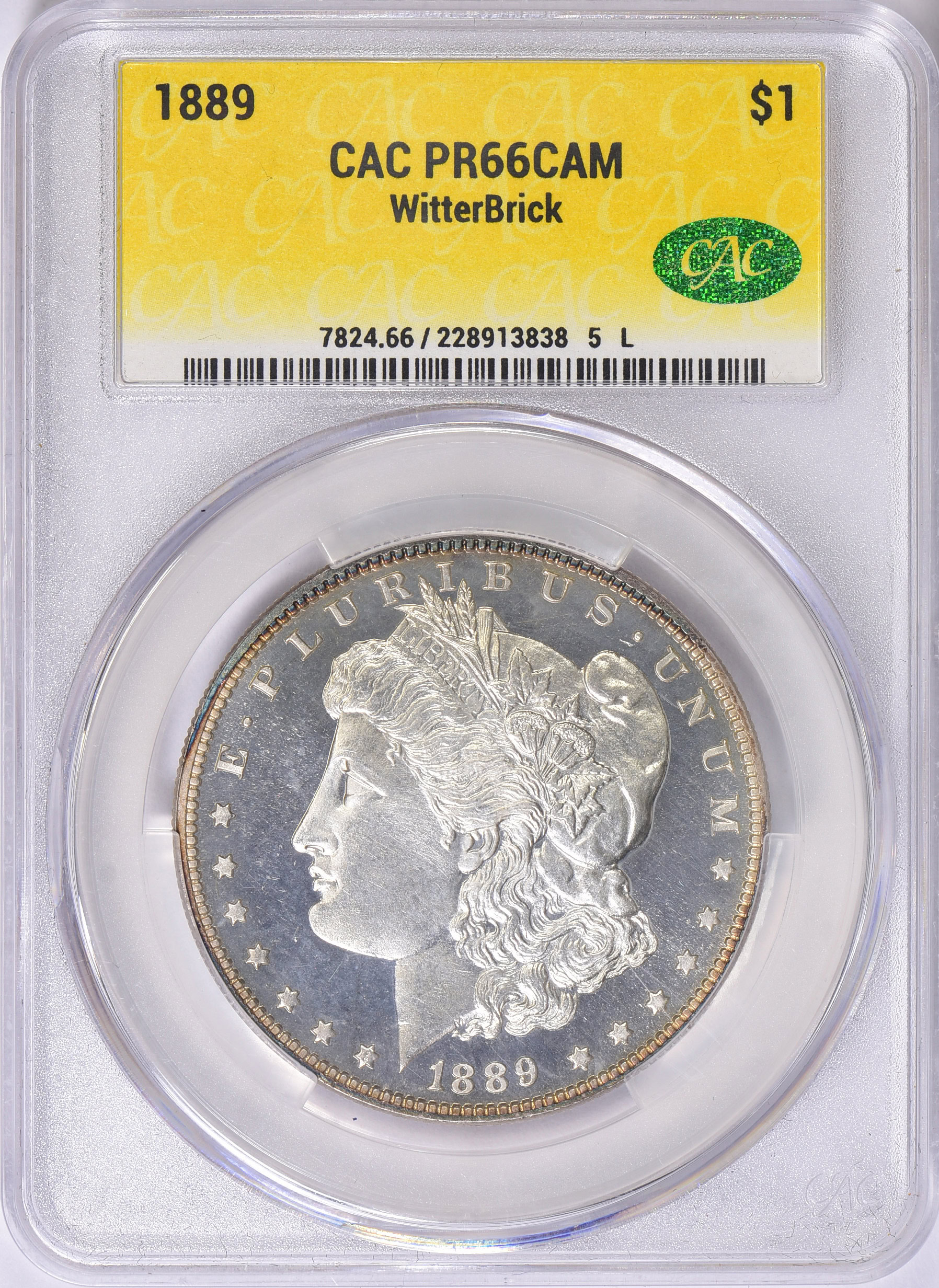 1889 Morgan Silver Dollar CACG Proof-66 CAMEO (WitterBrick, Signed Seth ...
