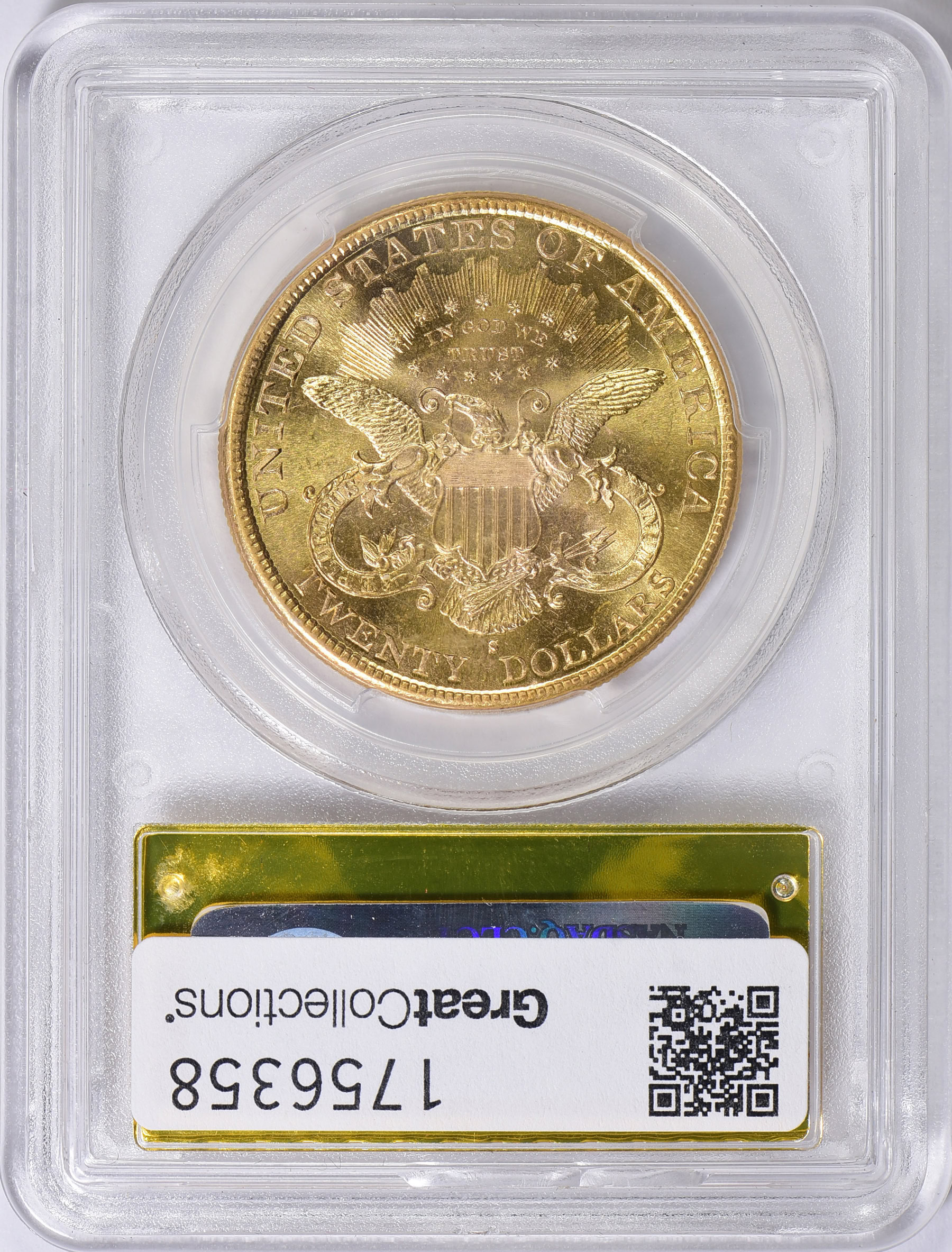 1889-S Liberty Gold Double Eagle PCGS MS-63 (Gold Foil Label) (Saddle ...