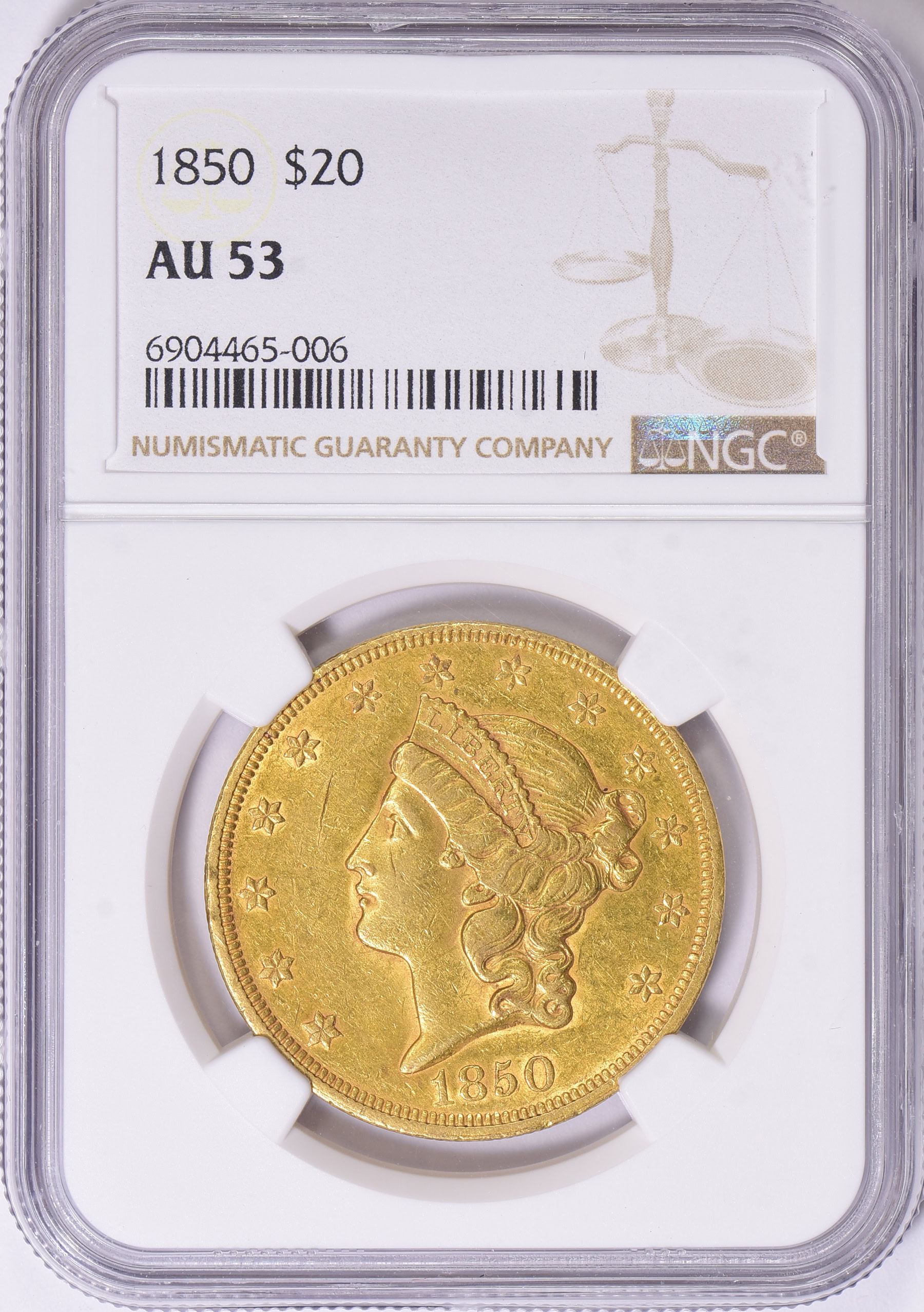 1850 Liberty Gold Double Eagle NGC AU-53 (Item 1756439 ...
