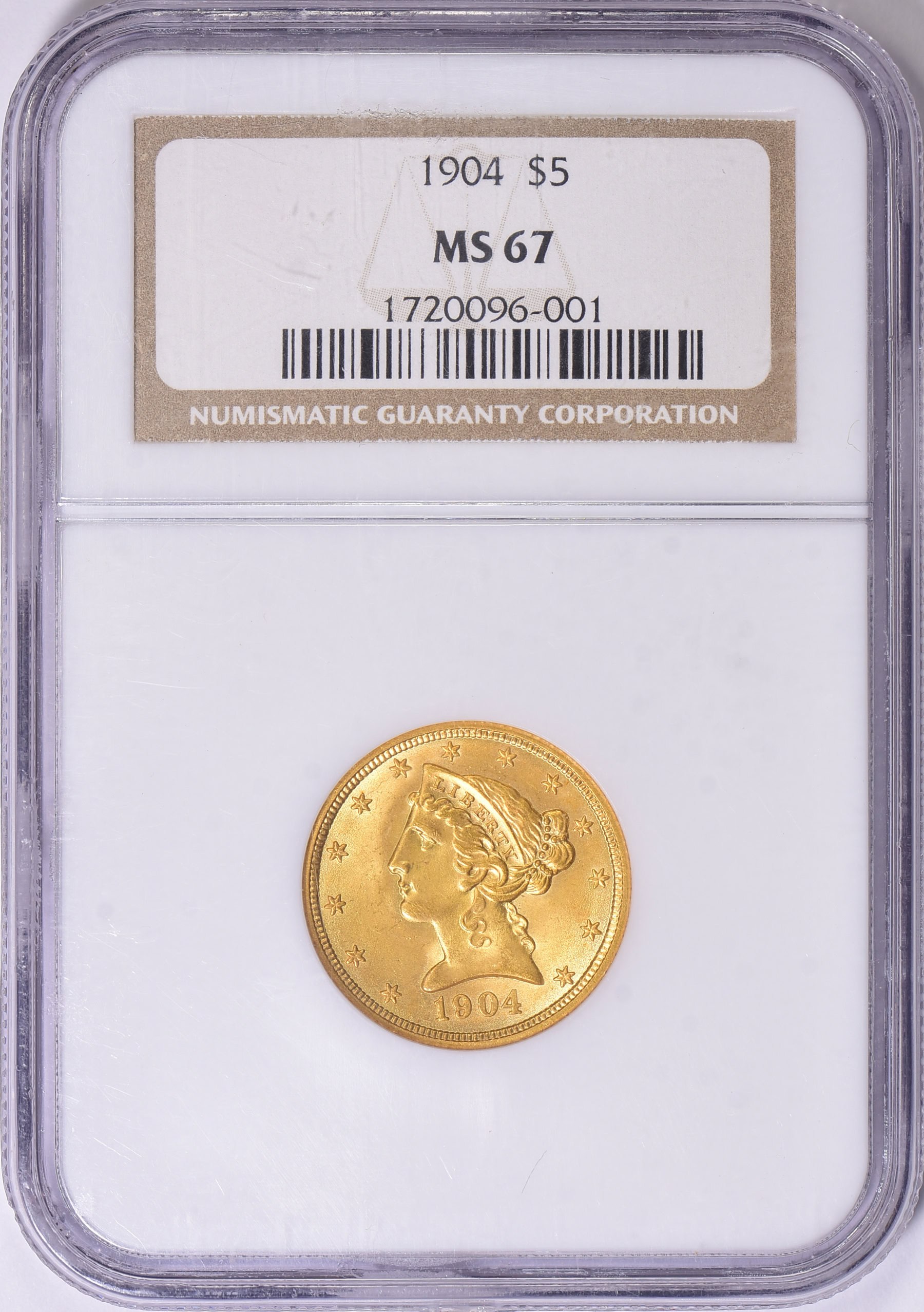 1904 Liberty Gold Half Eagle NGC MS-67 (Item 1756443) | GreatCollections Coin Auctions