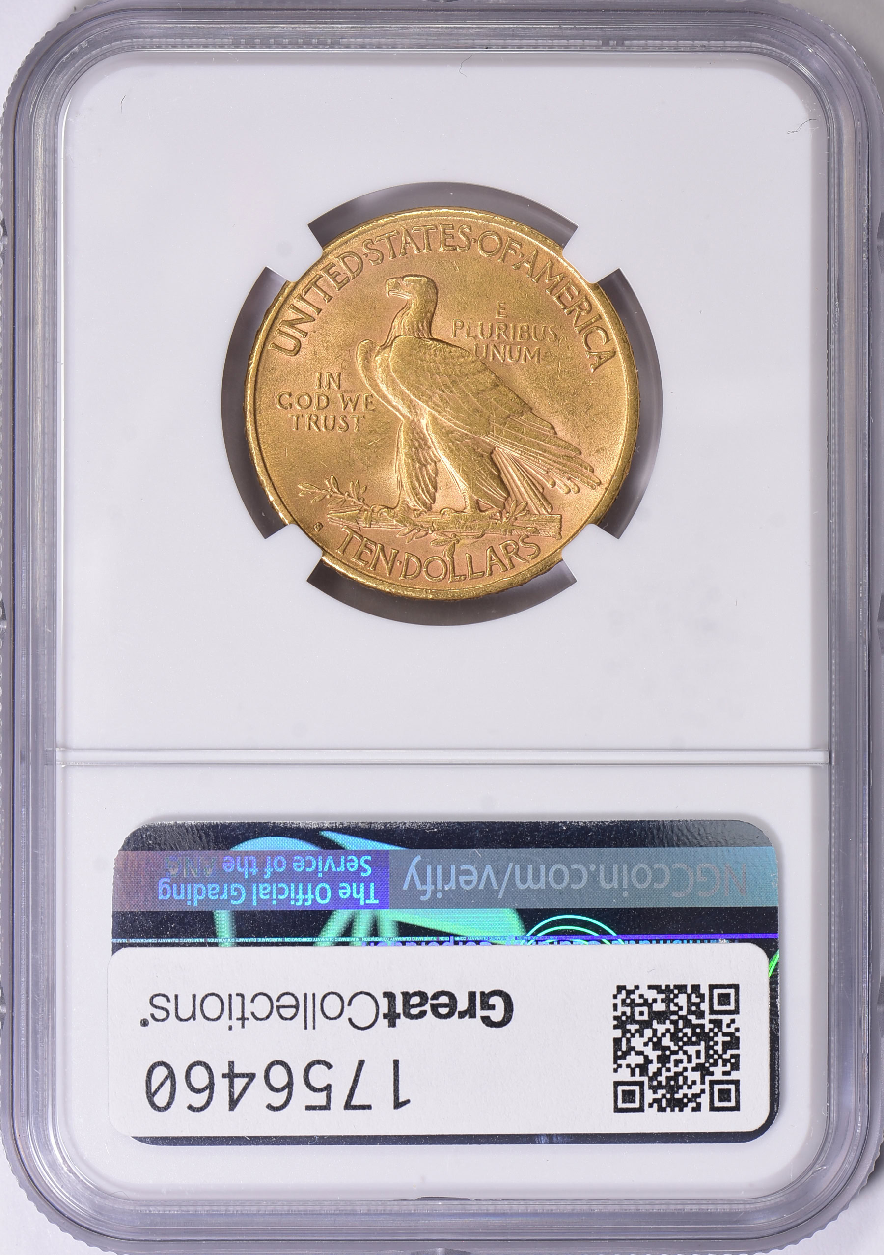 1916-S Indian Gold Eagle NGC MS-61 (Item 1756460) | GreatCollections ...