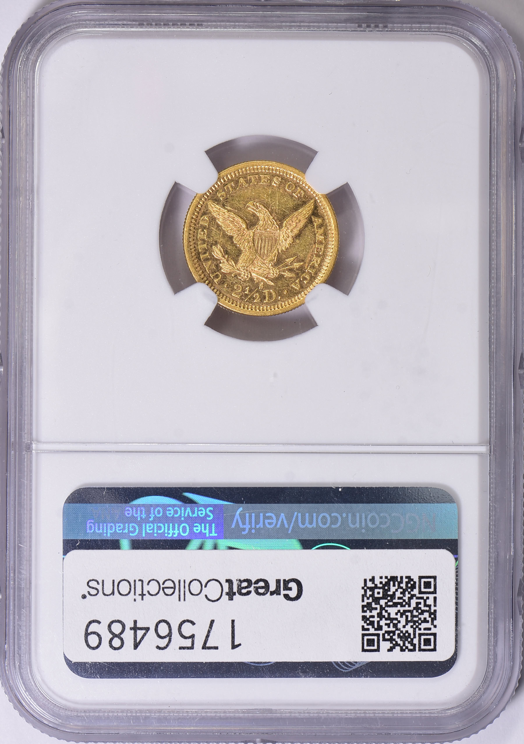 1877-S Liberty Gold Quarter Eagle NGC AU-58 PL (Item 1756489) | GreatCollections Coin Auctions