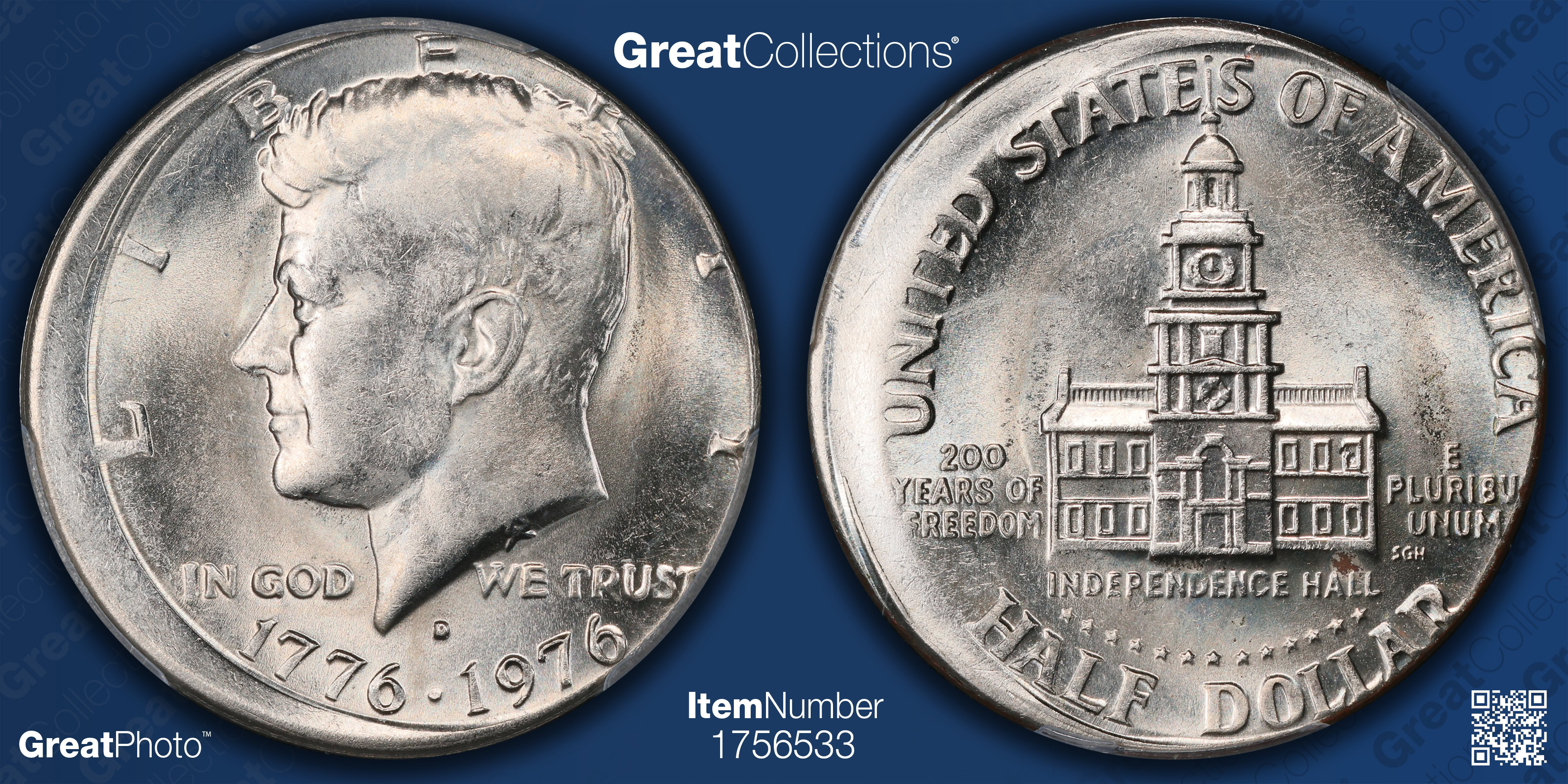 Mint Error 1976-D Kennedy Half Dollar Struck 10% Off Center PCGS MS-63 ...