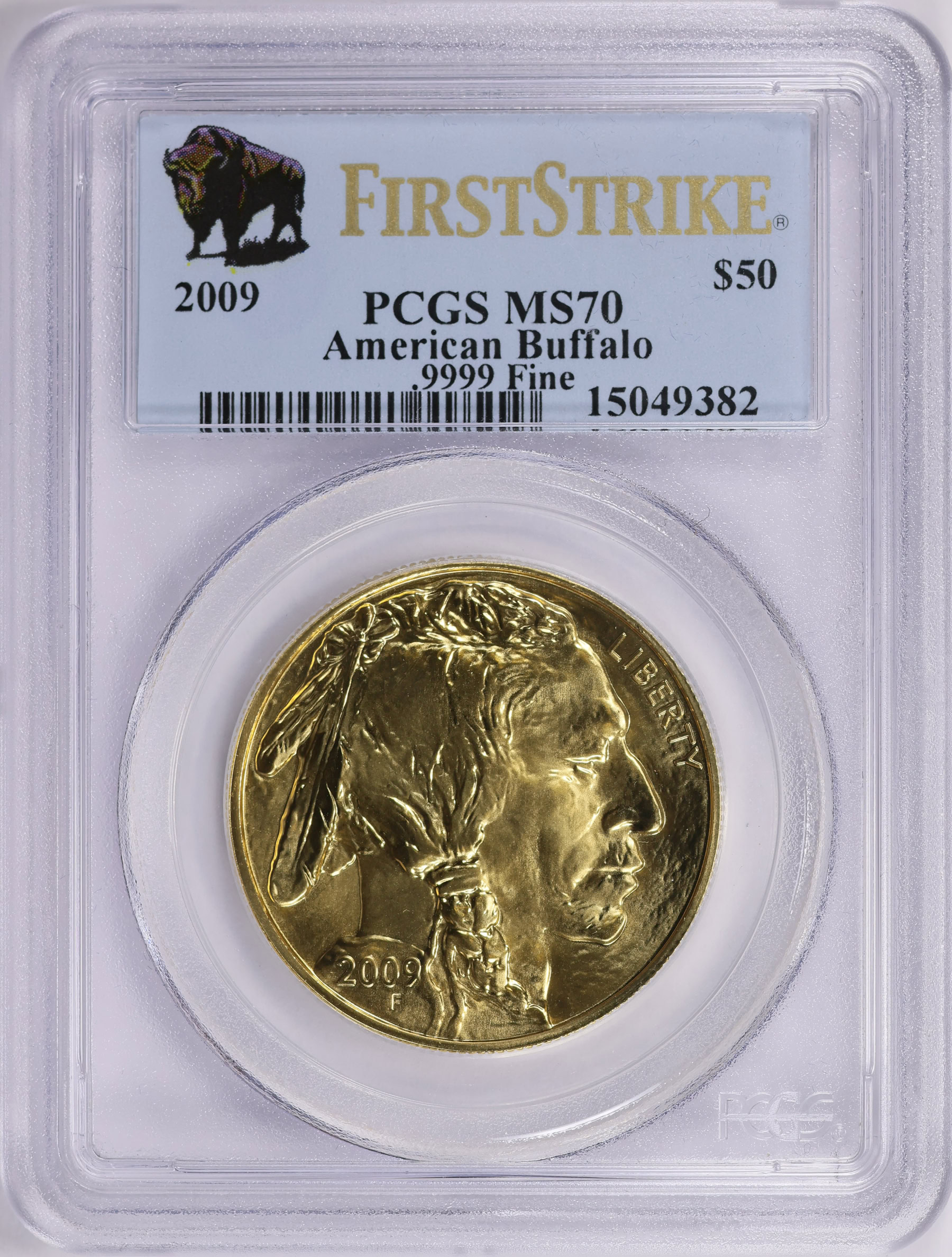 2009 $50 One-Ounce Gold American Buffalo First Strike PCGS MS-70 (Item 1756638 ...