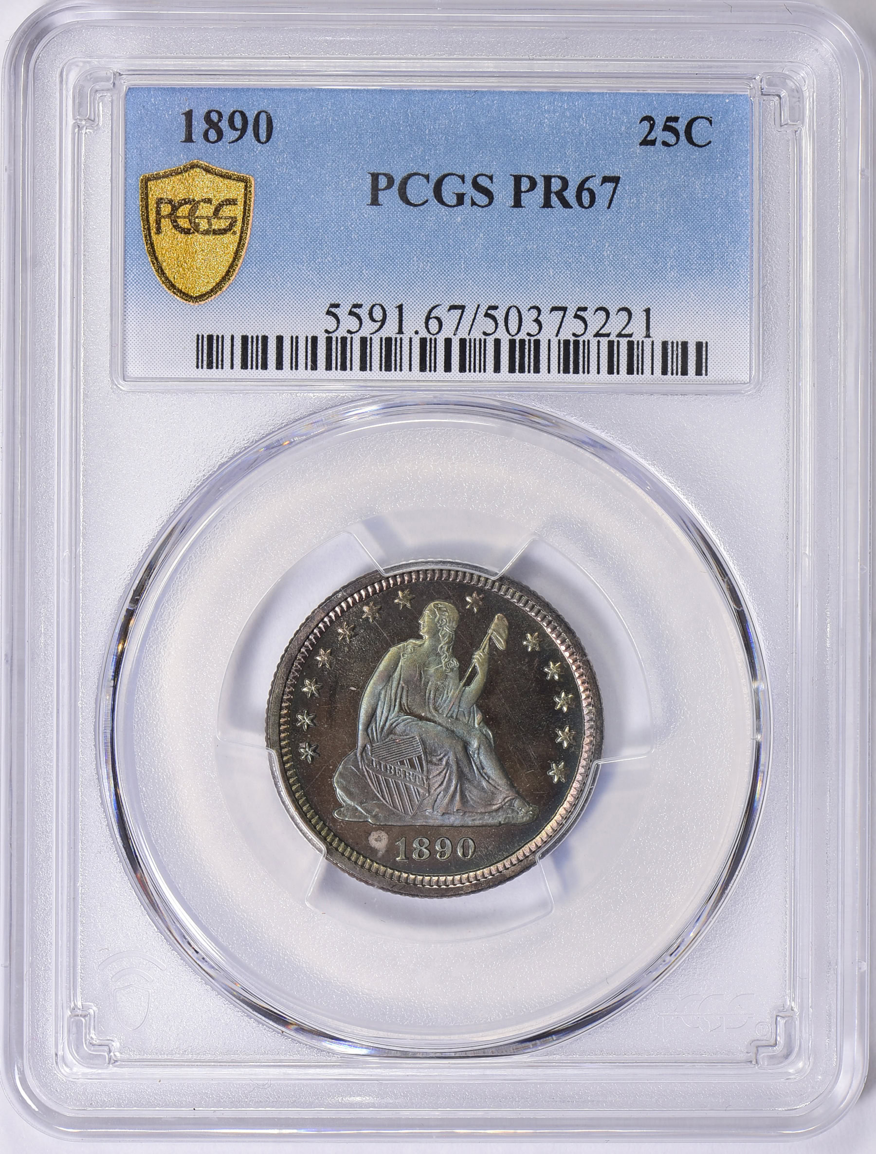 1890 Seated Liberty Quarter PCGS Proof-67 (Toned) (Item 1756671 ...