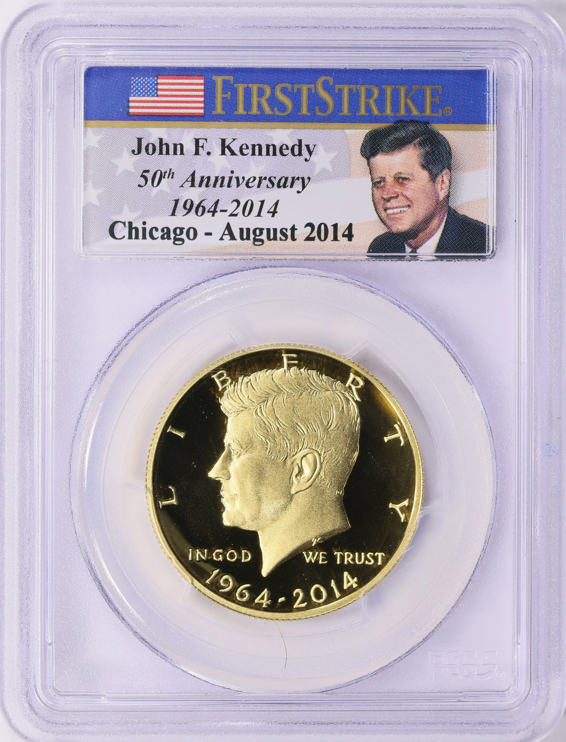2014-W John F. Kennedy Gold Half Dollar First Strike 50th Anniversary ...