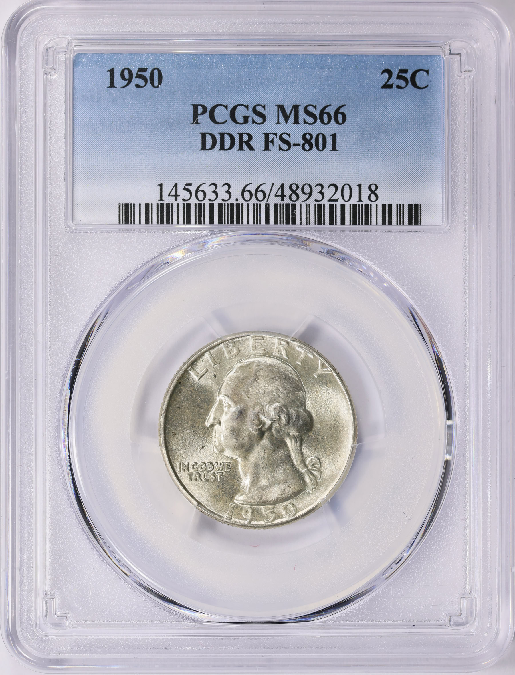 1950 Washington Quarter Doubled Die Reverse FS-801 PCGS MS-66 (Item ...