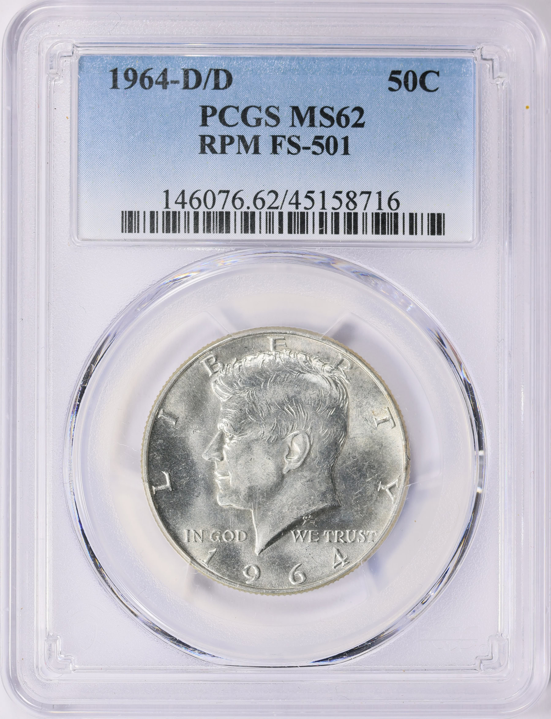 1964-D/D Kennedy Half Dollar Repunched Mintmark FS-501 PCGS MS-62 (Item ...