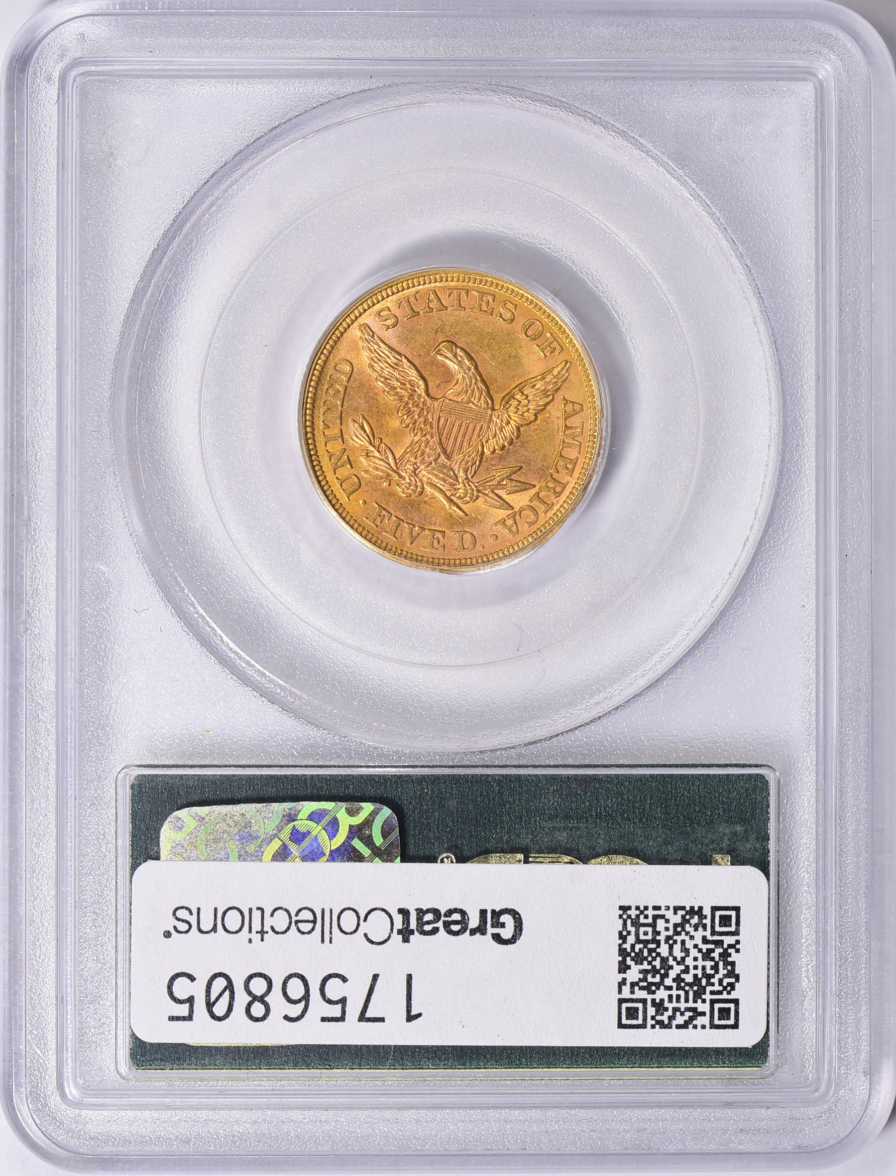 1853 Liberty Gold Half Eagle PCGS MS-61 OGH (Item 1756805) | GreatCollections Coin Auctions