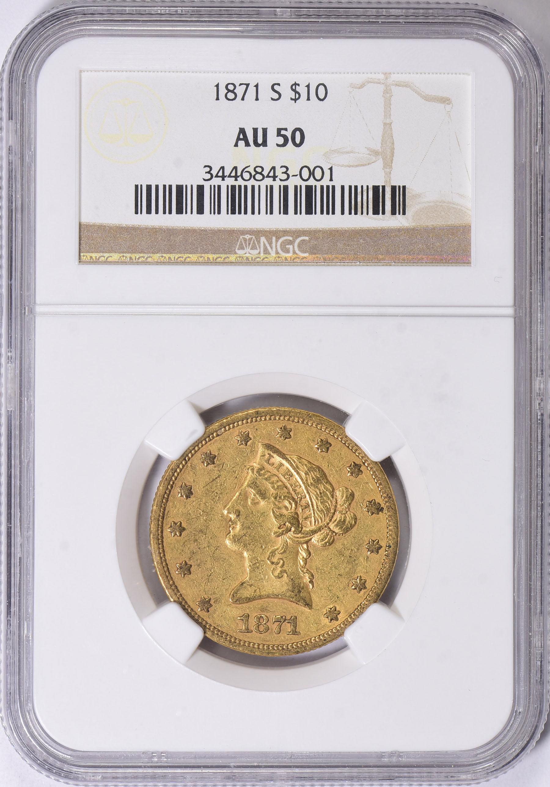 1871-S Liberty Gold Eagle NGC AU-50 (Item 1756808) | GreatCollections Coin Auctions