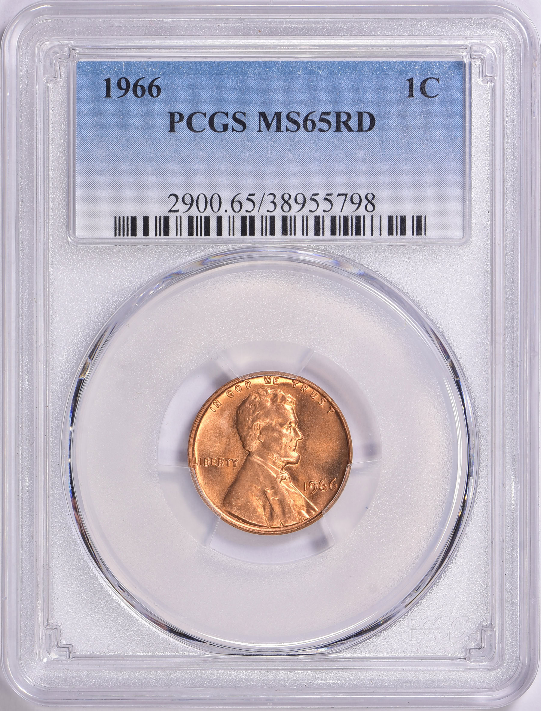 1966 Lincoln Cent PCGS MS-65 RD (Item 1756835) | GreatCollections Coin Auctions