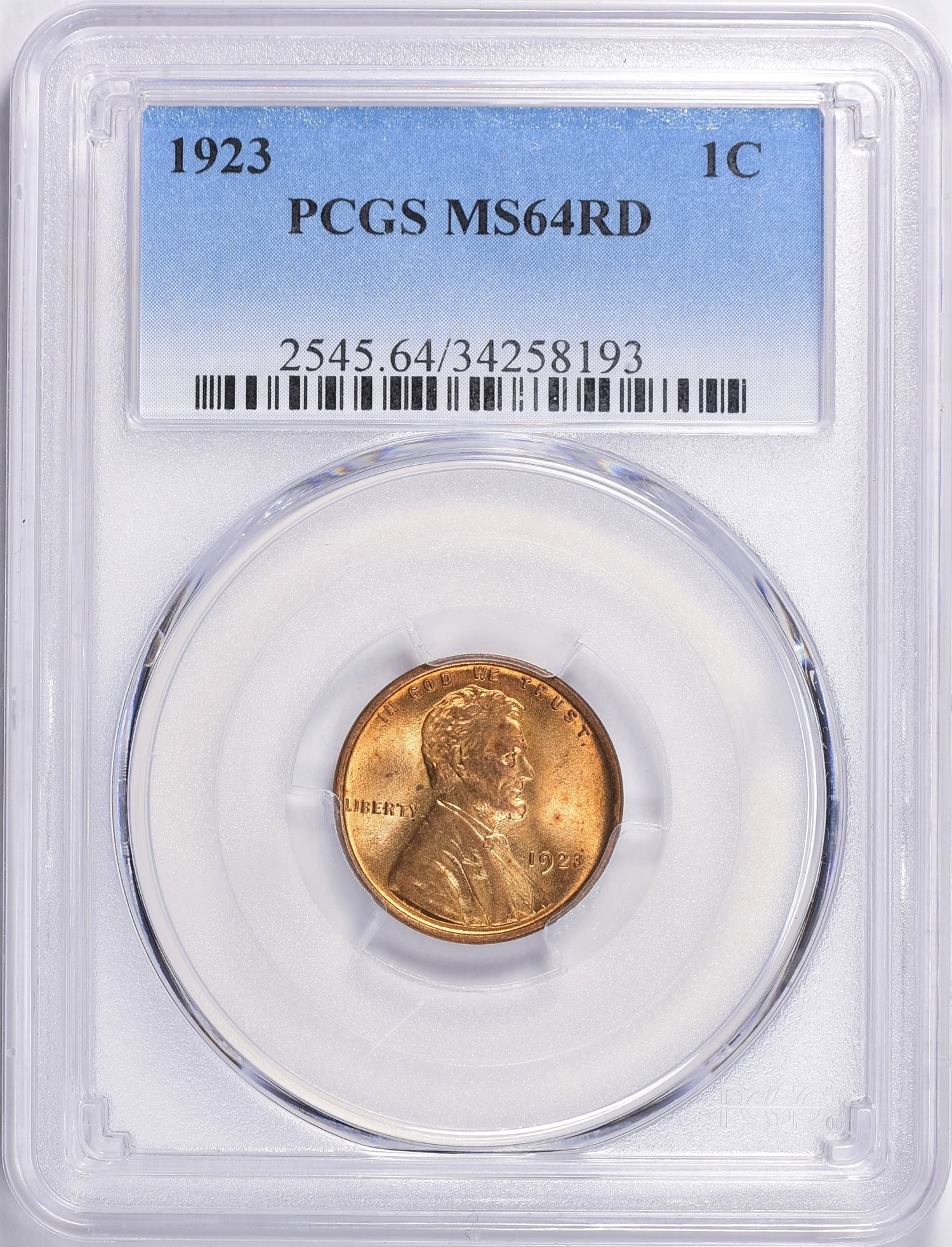 1923 Lincoln Cent PCGS MS-64 RD (Item 1756843) | GreatCollections Coin Auctions