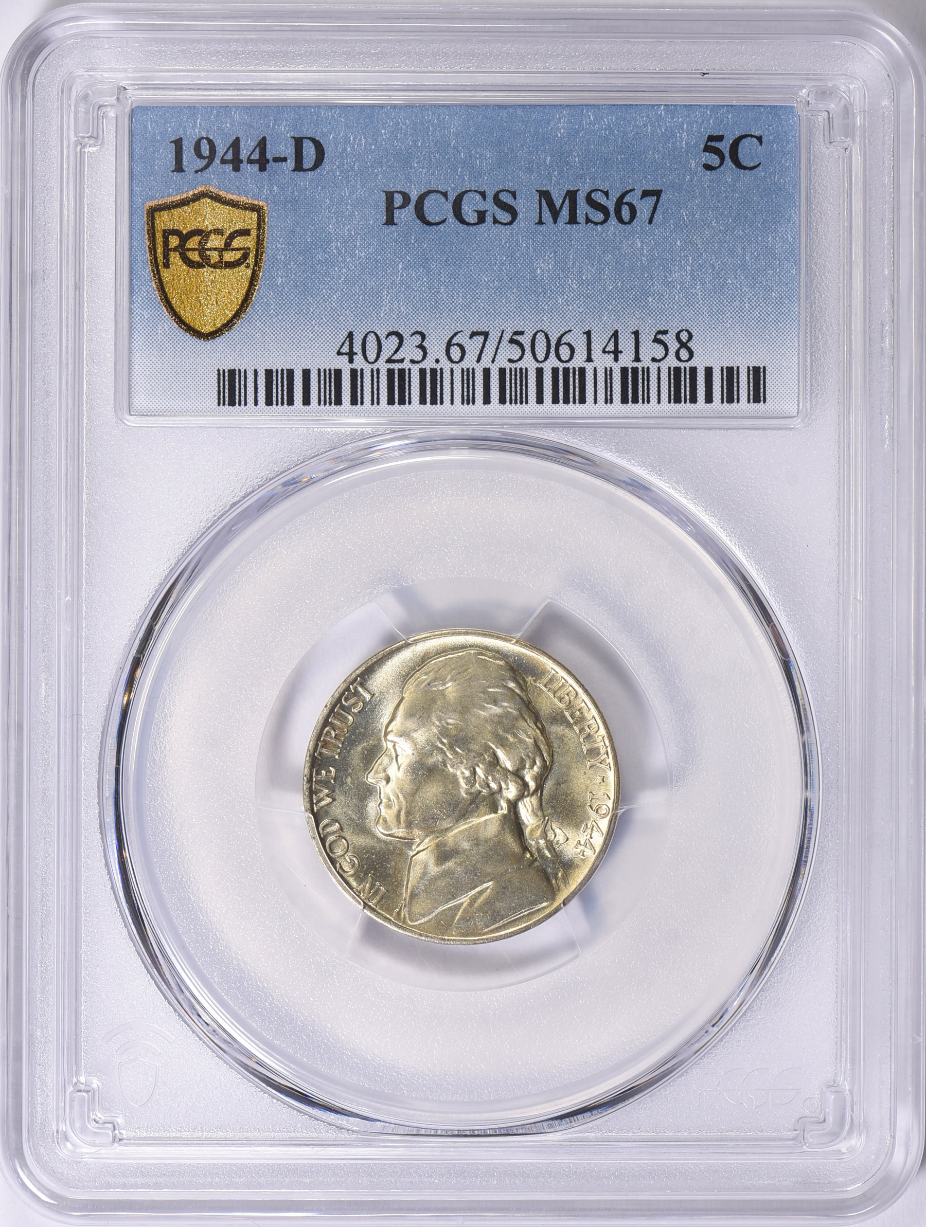 1944-D Jefferson Nickel PCGS MS-67 (Item 1756901) | GreatCollections Coin Auctions