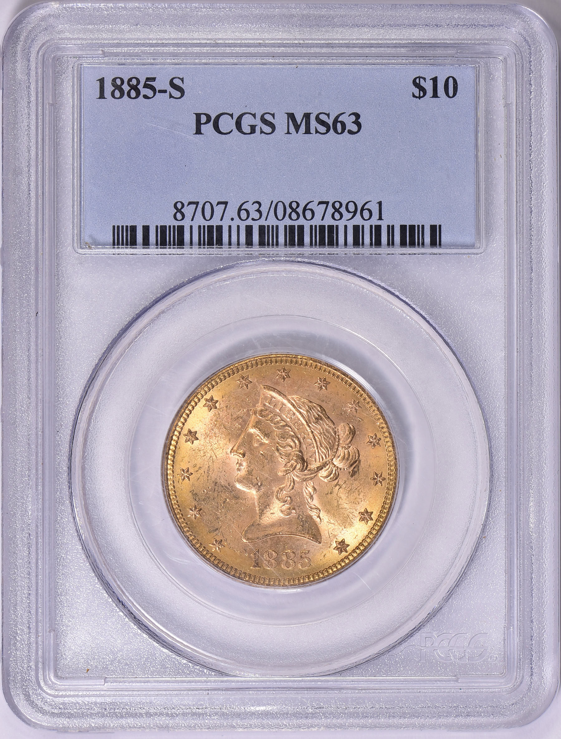 1885-S Liberty Gold Eagle PCGS MS-63 (Item 1756935) | GreatCollections Coin Auctions