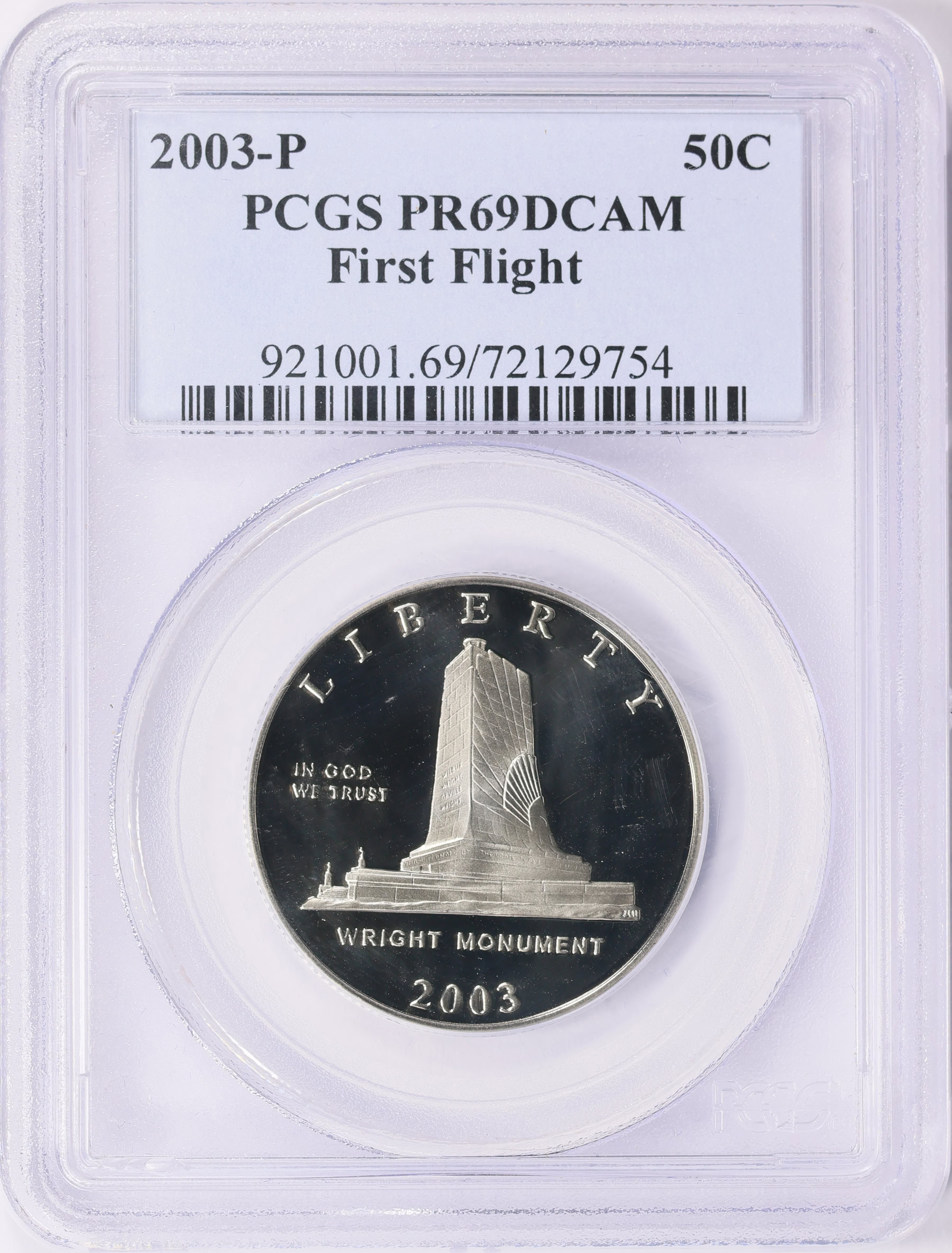 2003-P First Flight Centennial Clad Half Dollar PCGS Proof-69 DCAM ...