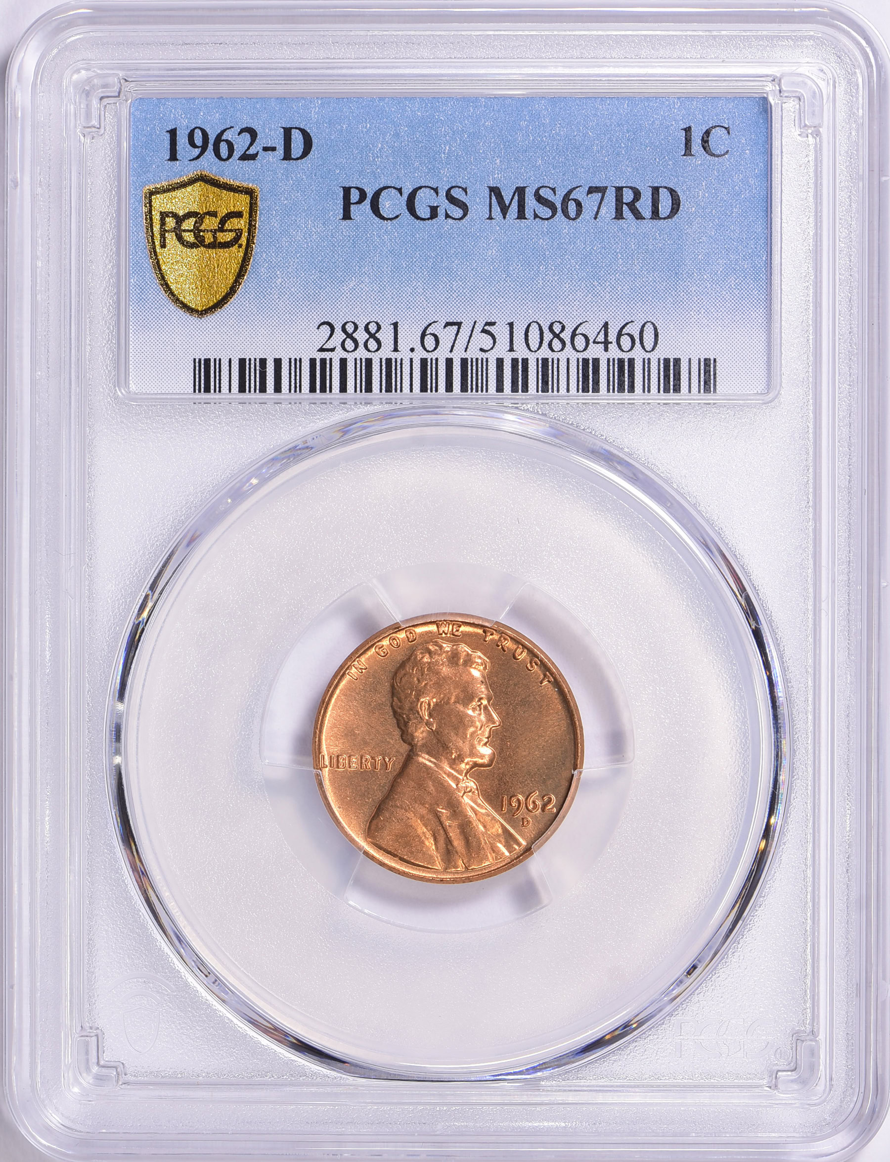 1962-D Lincoln Cent PCGS MS-67 RD (Item 1756989) | GreatCollections Coin Auctions