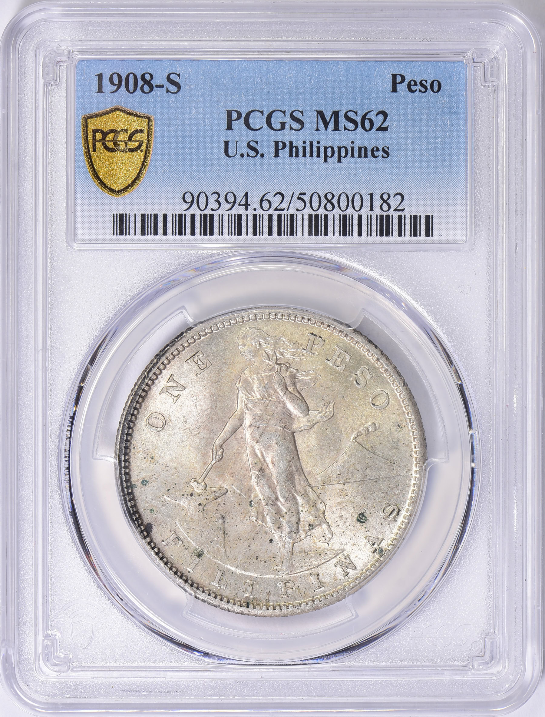 1908-S U.S. Philippines Peso PCGS MS-62 (Item 1757008 ...