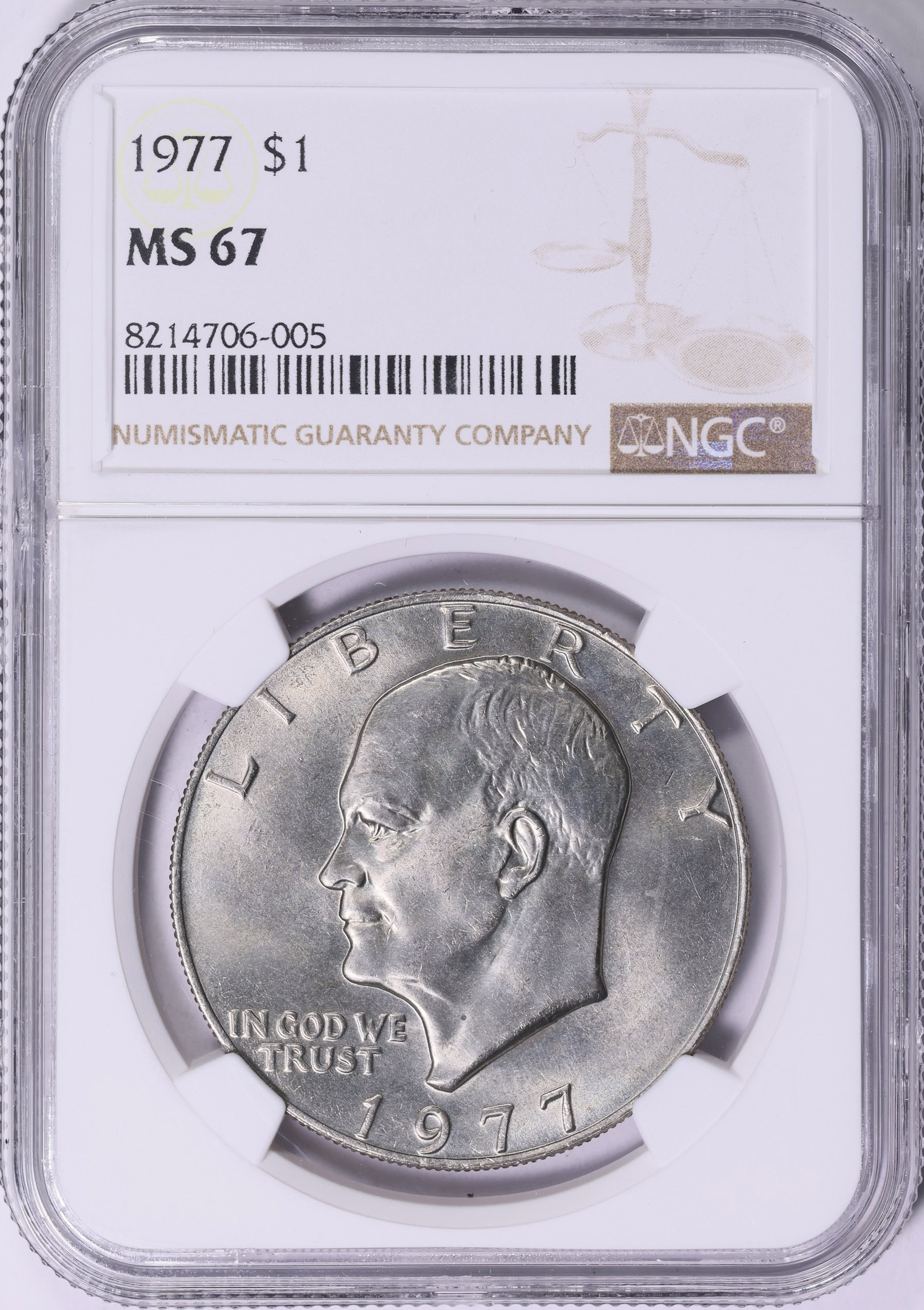 1977 Eisenhower Dollar NGC MS-67 (Item 1757117) | GreatCollections Coin ...