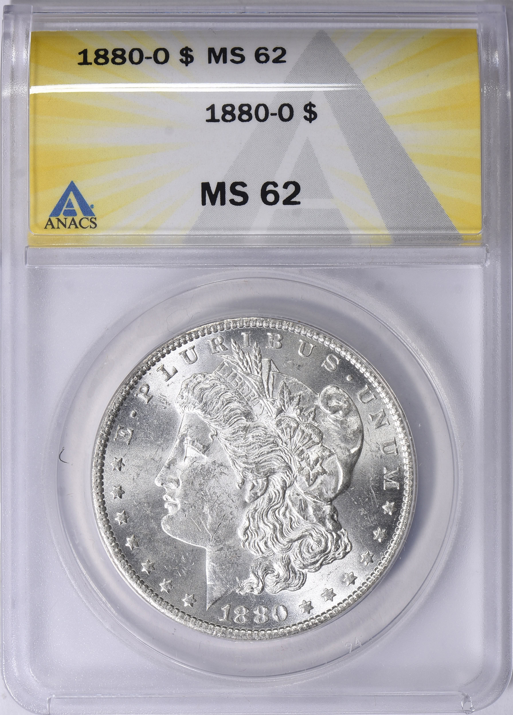 1880-O Morgan Silver Dollar ANACS MS-62 (Item 1757143) | GreatCollections Coin Auctions